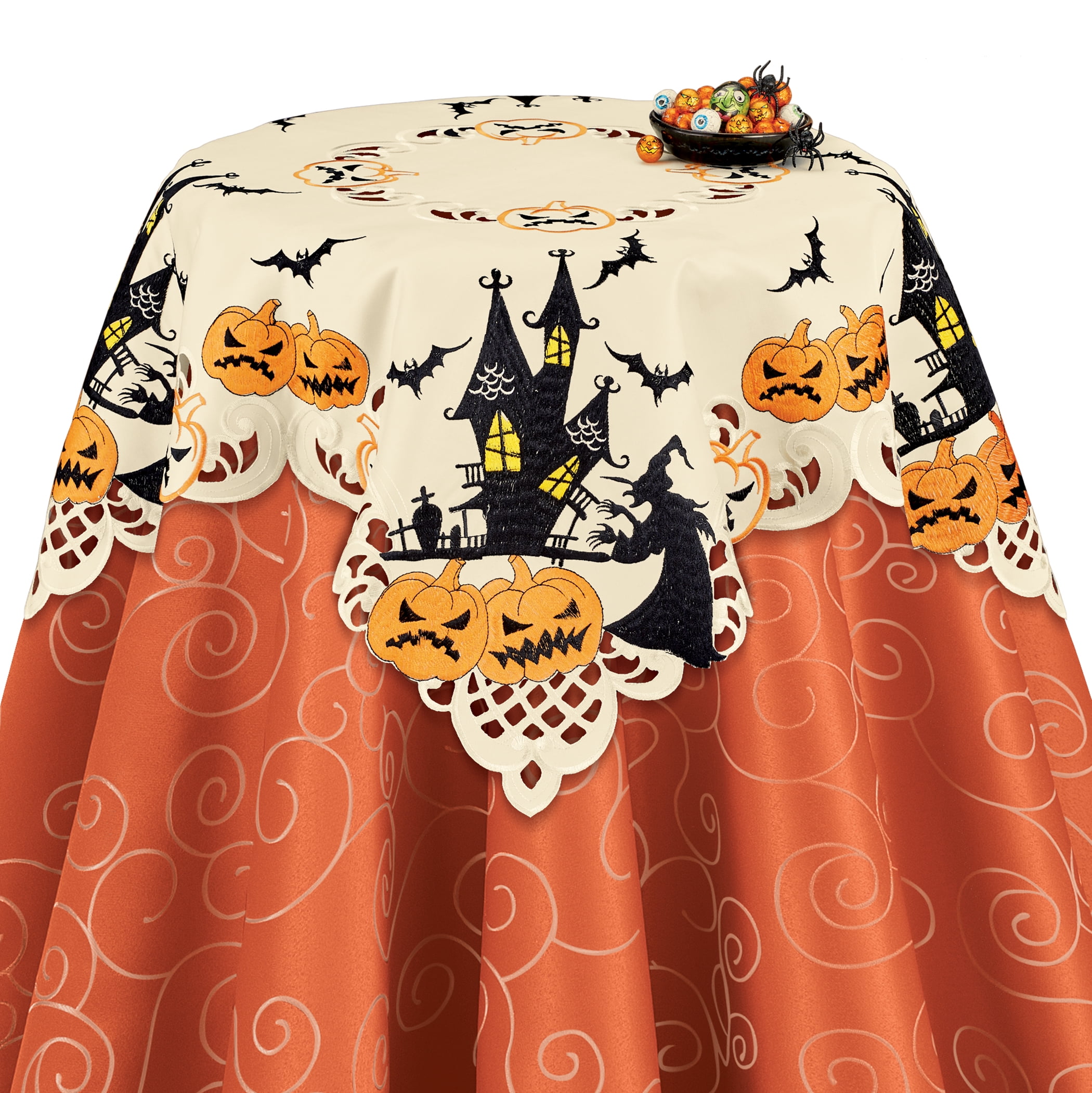 Collections Etc Frightful Night Embroidered Witches and Jack-O ...