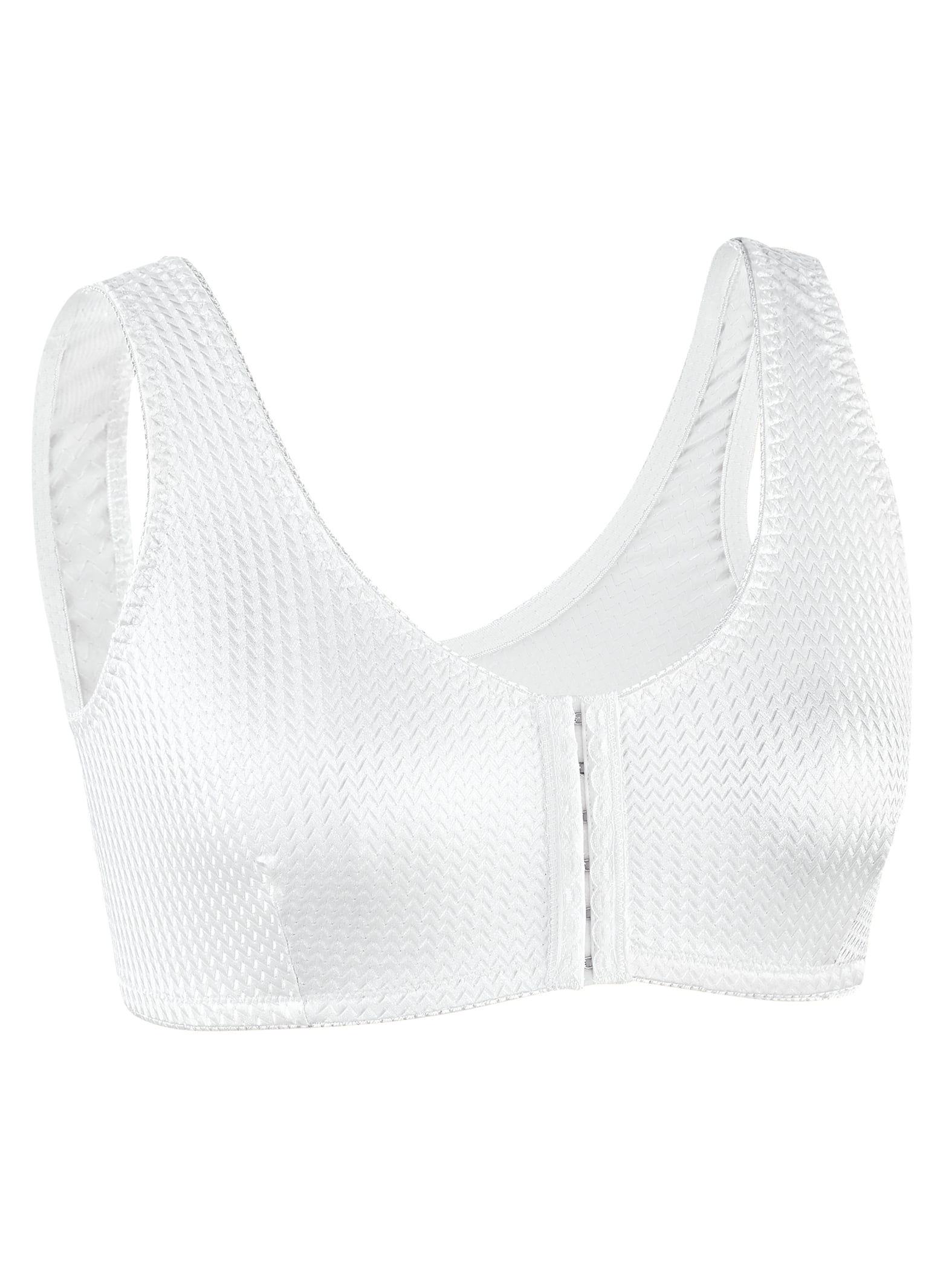 Collections Etc Front Hook Closure Stretchy Fabric Comfort Sleep Bra ...