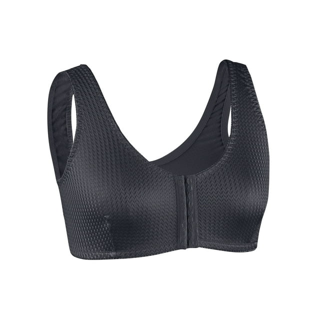 Collections Etc Front Hook Closure Stretchy Fabric Comfort Sleep Bra ...