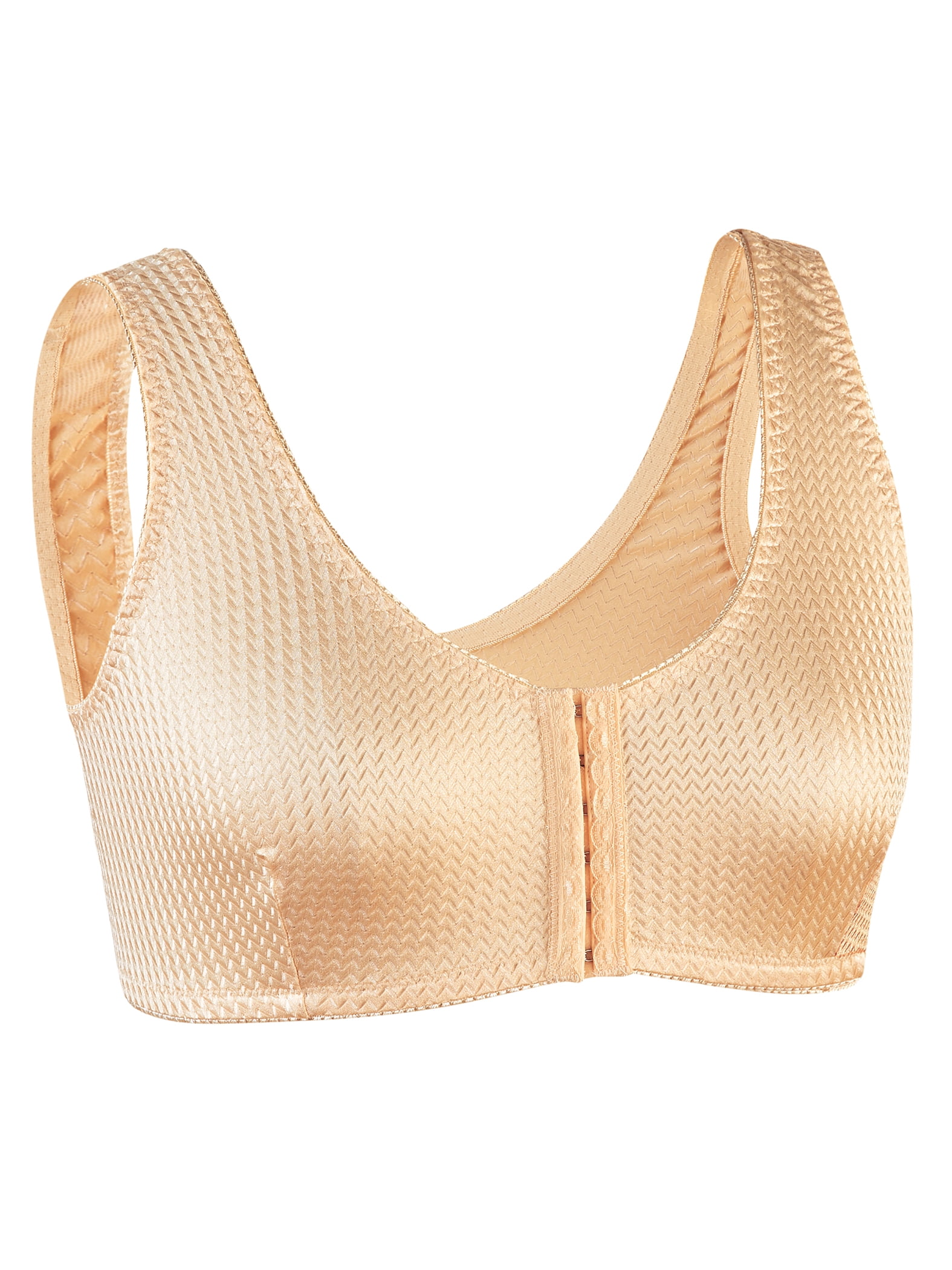 Collections Etc Front Hook Closure Stretchy Fabric Comfort Sleep Bra ...