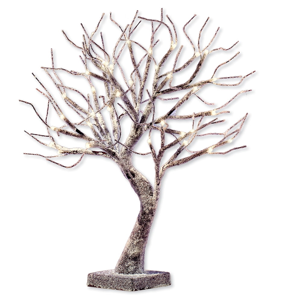 Collections Etc. Frosted LED Lighted Tabletop Tree Branches Decoration ...
