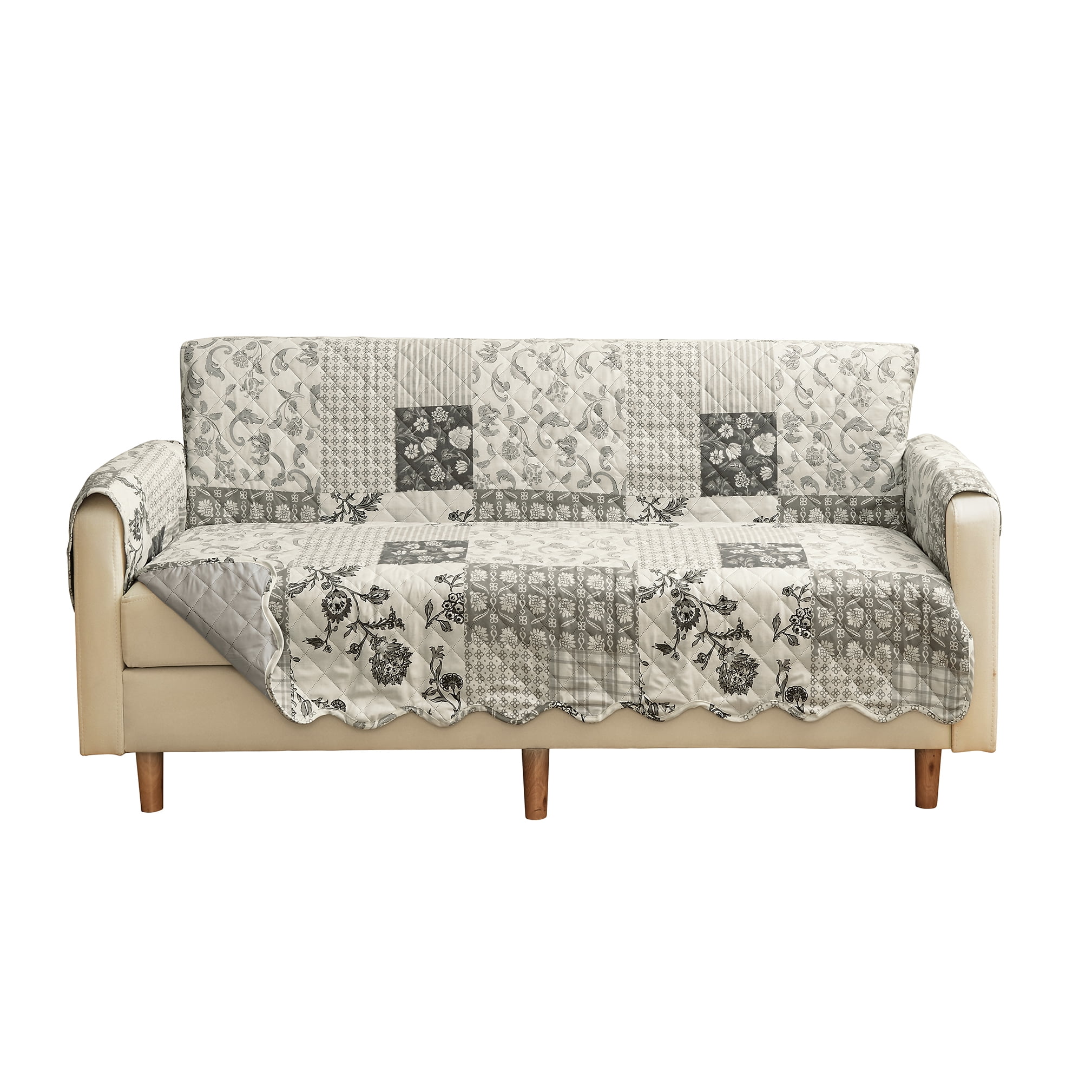 Collections Etc Garden Floral Patchwork Scalloped Edge Furniture ...