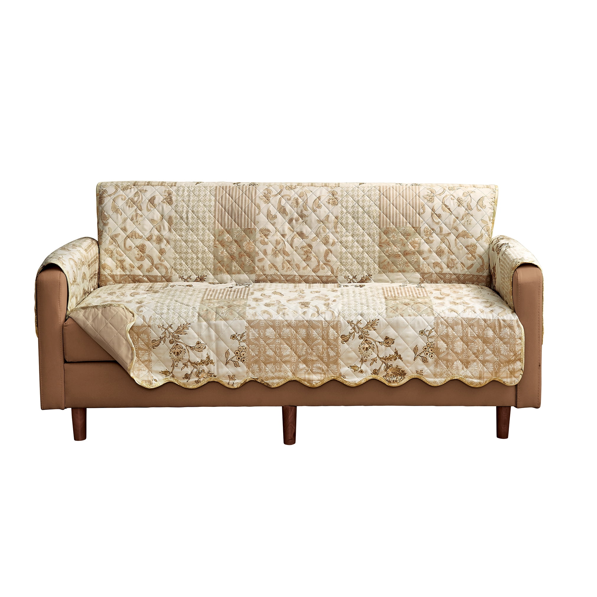 Collections Etc Garden Floral Patchwork Scalloped Edge Furniture ...