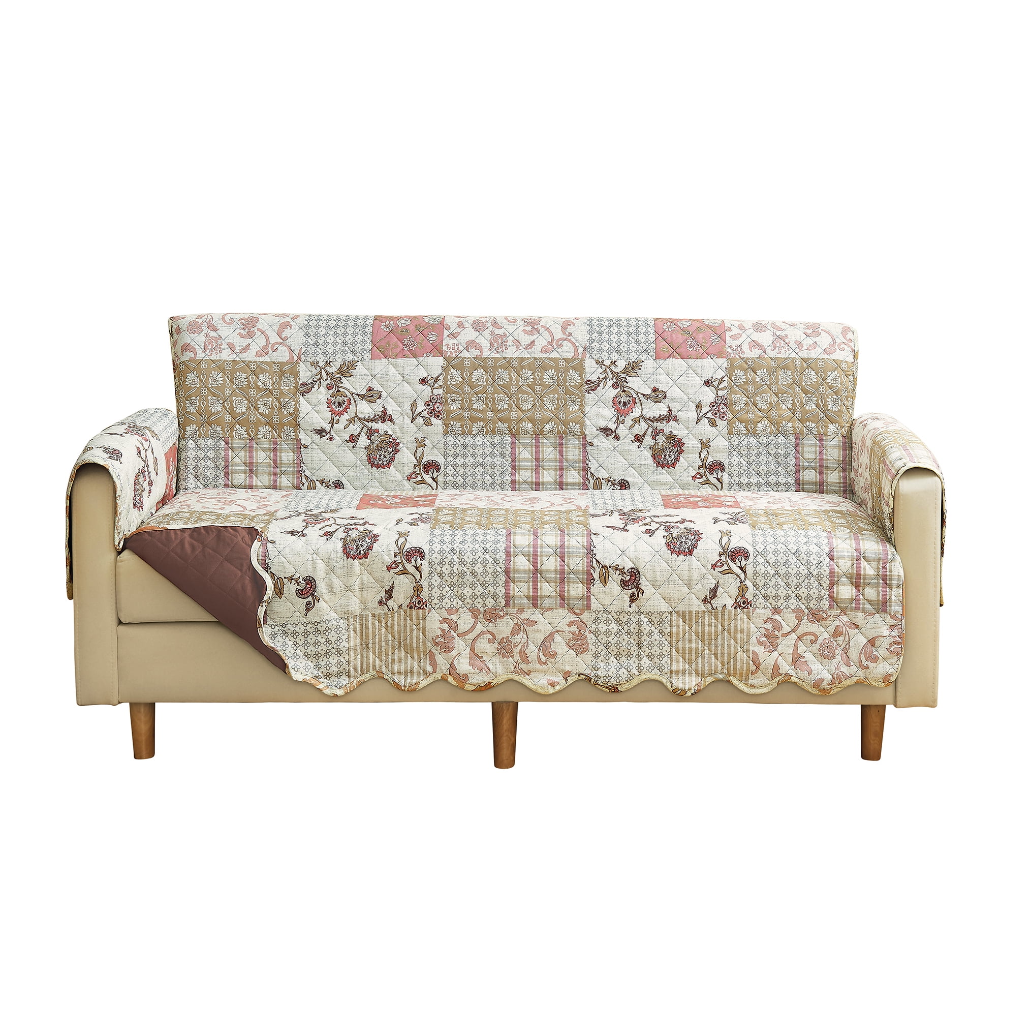 Collections Etc Garden Floral Patchwork Scalloped Edge Furniture ...
