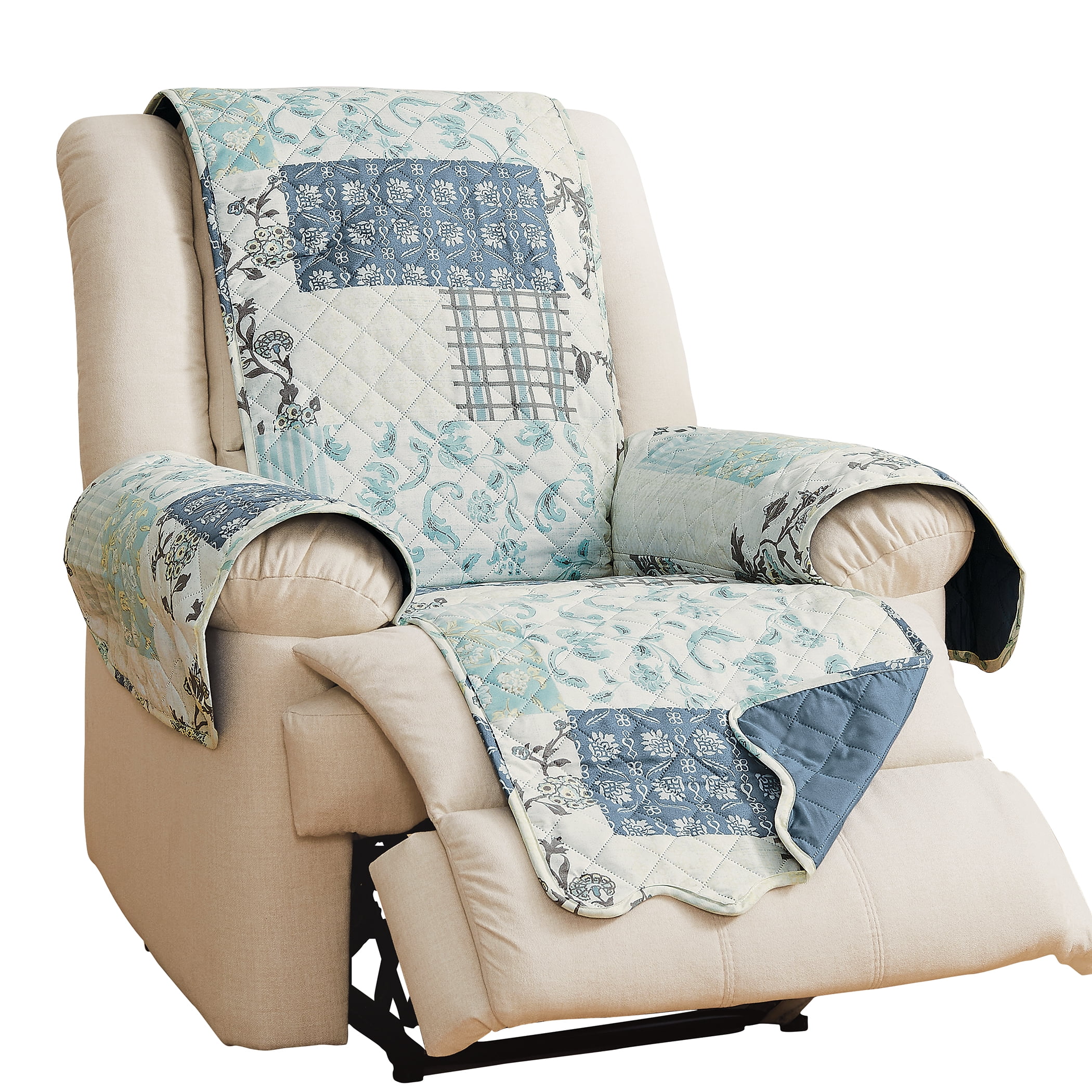 Collections Etc Garden Floral Patchwork Scalloped Edge Furniture ...