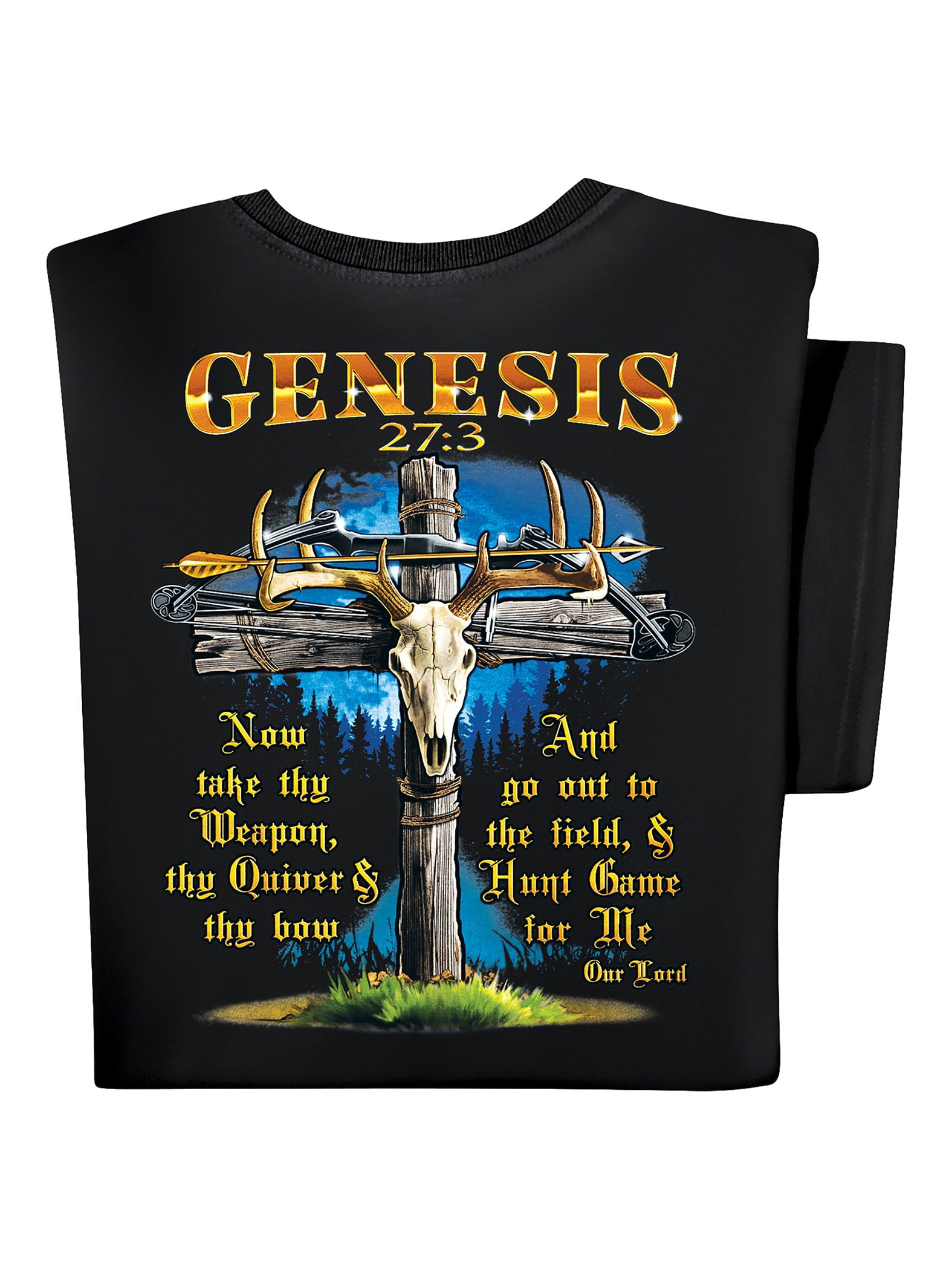 Collections Etc Genesis 27:3 Hunting Quote Short Sleeve Graphic Tee ...