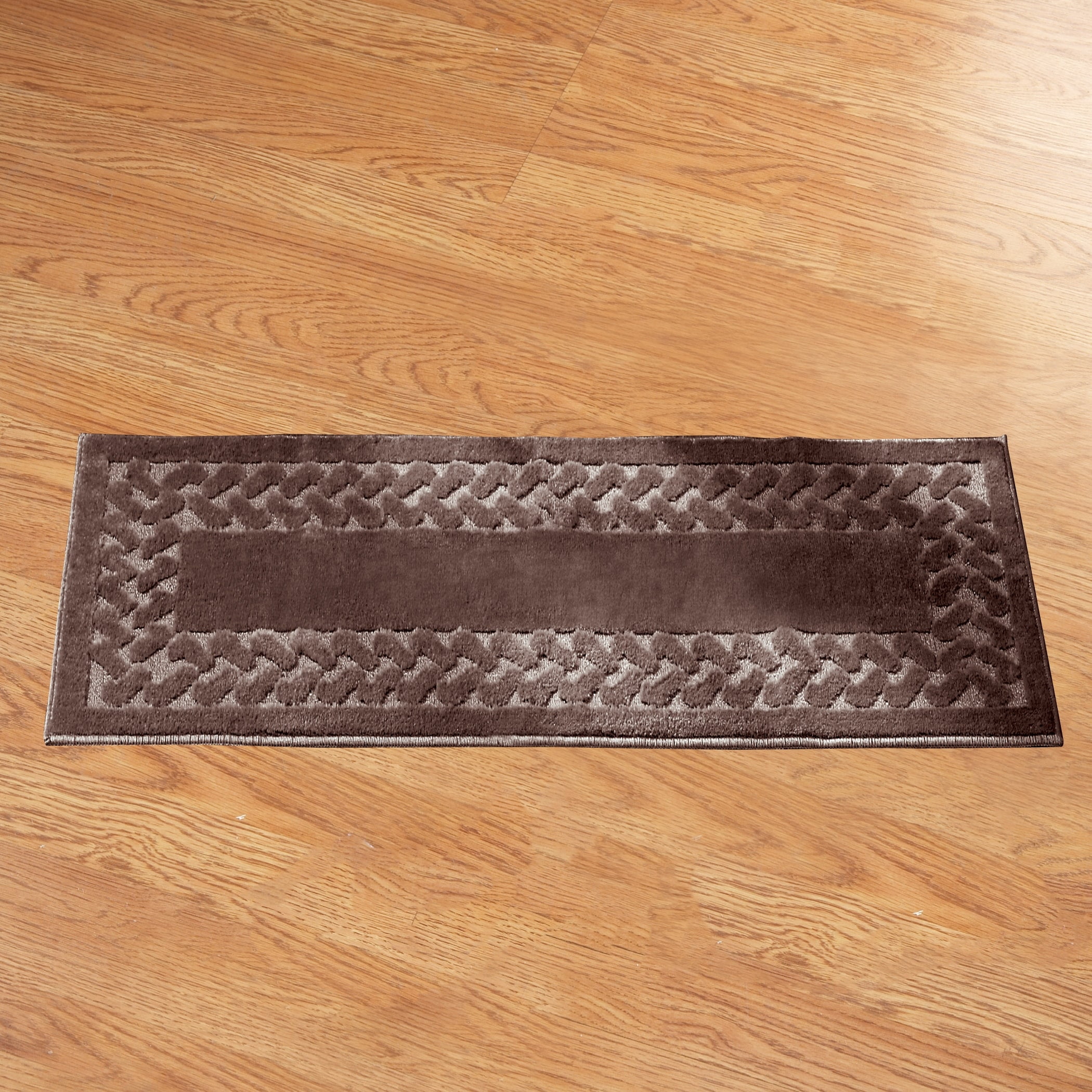 Collections Etc Herringbone Trim Skid-Resistant Backing Accent Rugs ...