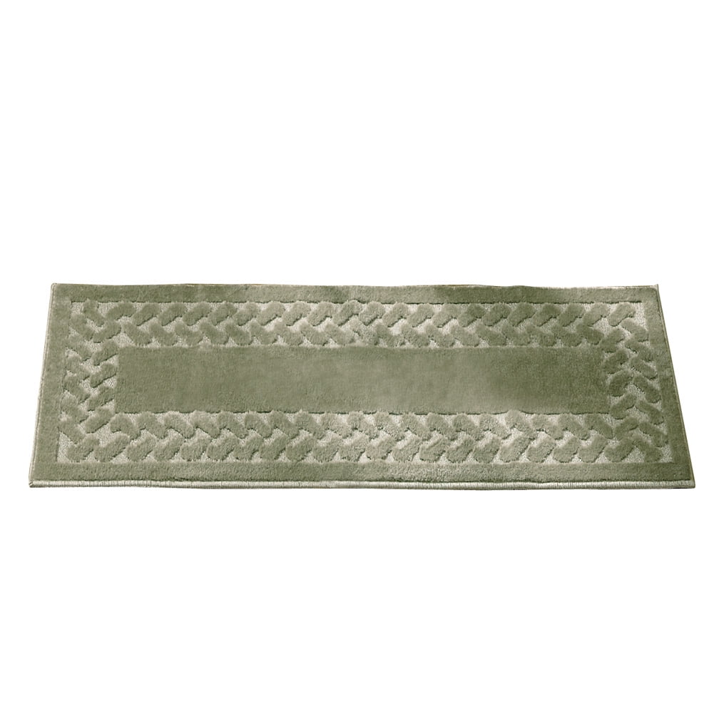 Collections Etc Washable Kitchen Area Rug, Herringbone Trim, Skid ...