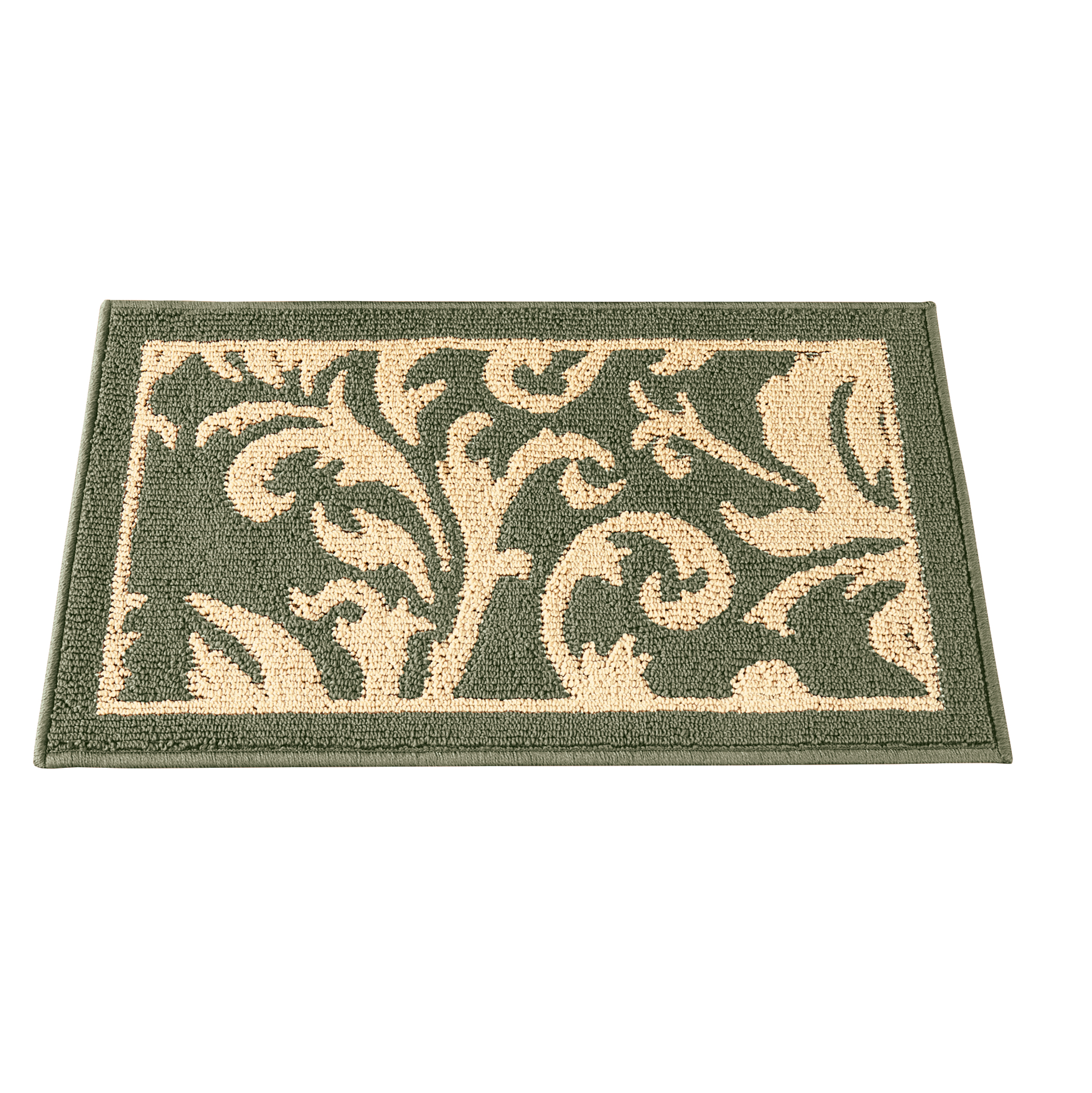 Collections Etc Jacquard Scroll Design Skid-Resistant Accent Rug ...