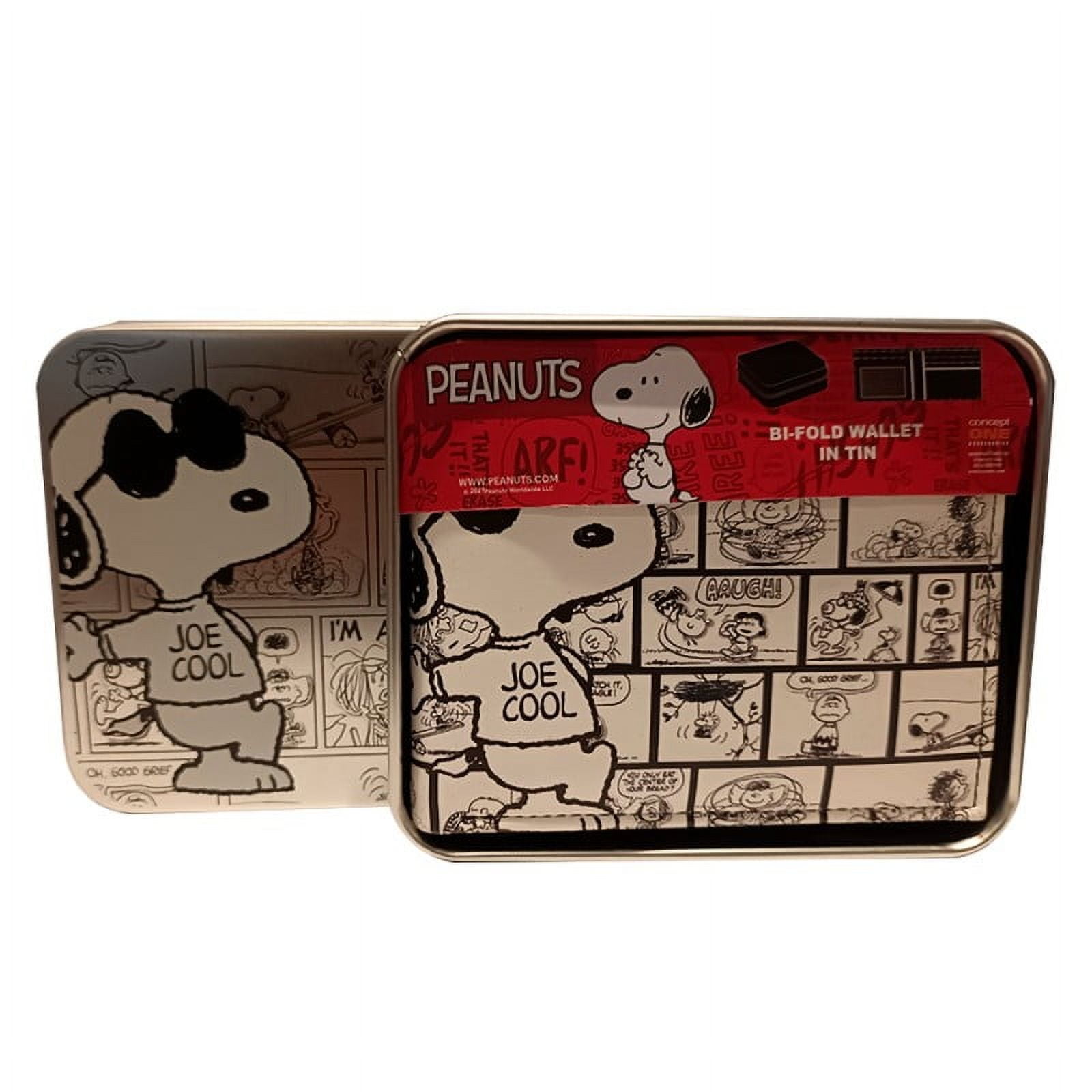 Collections Etc Joe Cool Wallet Tin, Peanuts Snoopy Comics, Slim Black ...