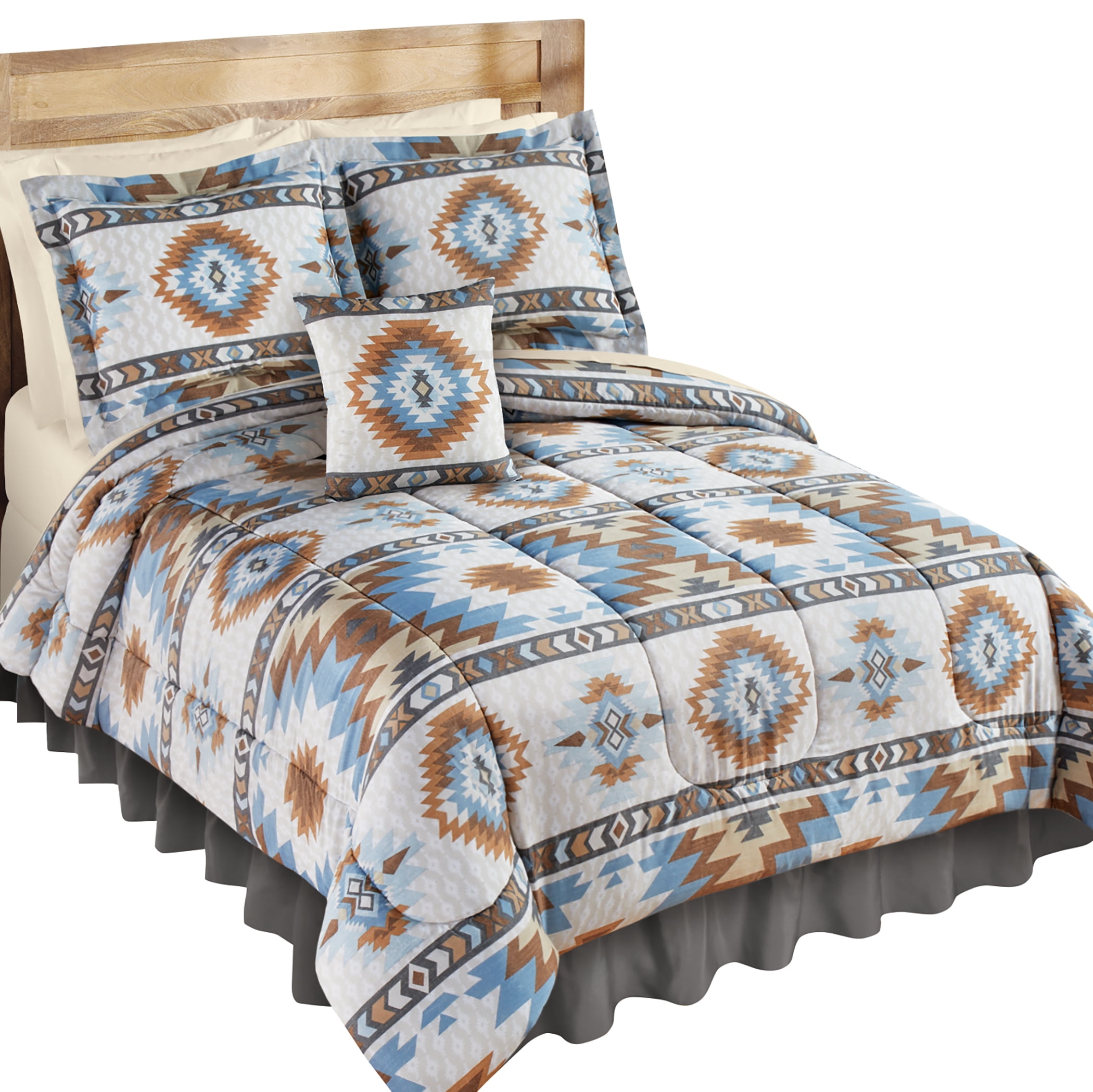 Collections Etc Kent Aztec Design 4-Piece Comforter Set with Accent ...