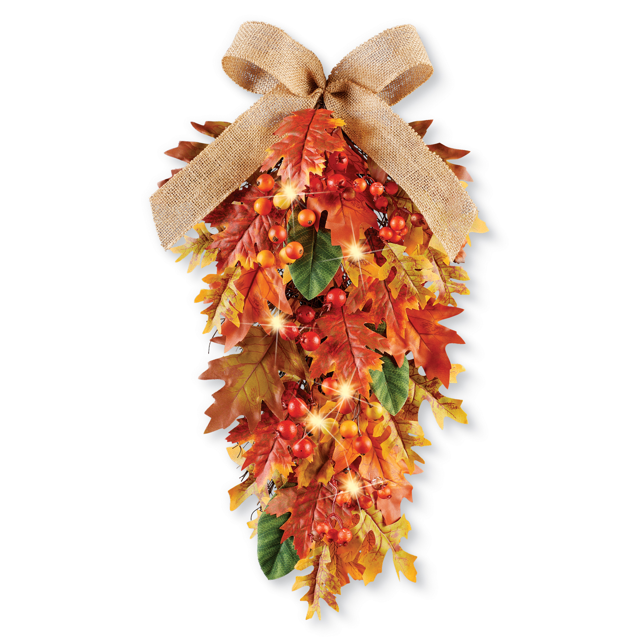 Collections Etc LED Lighted Colorful Fall Leaves Hanging Swag - Walmart.com