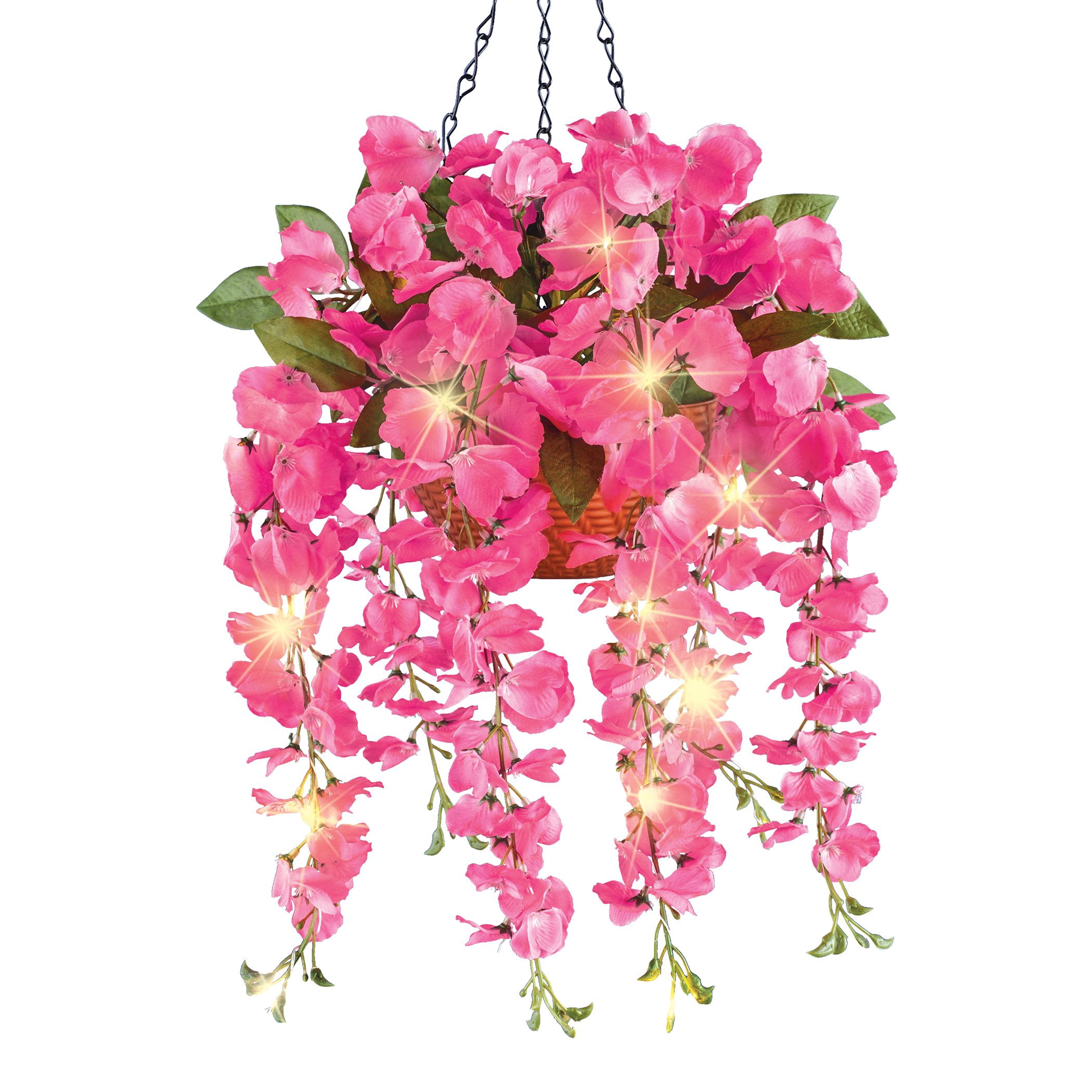 Collections Etc LED Lighted Solar Powered Cascading Artificial Wisteria ...