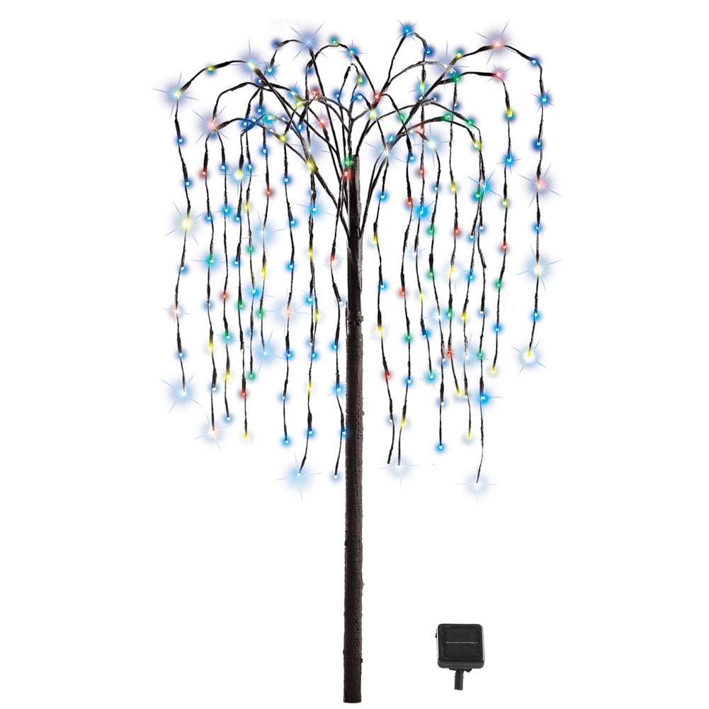Collections Etc. LED Solar Willow Tree, Outdoor Solar Tree with ...