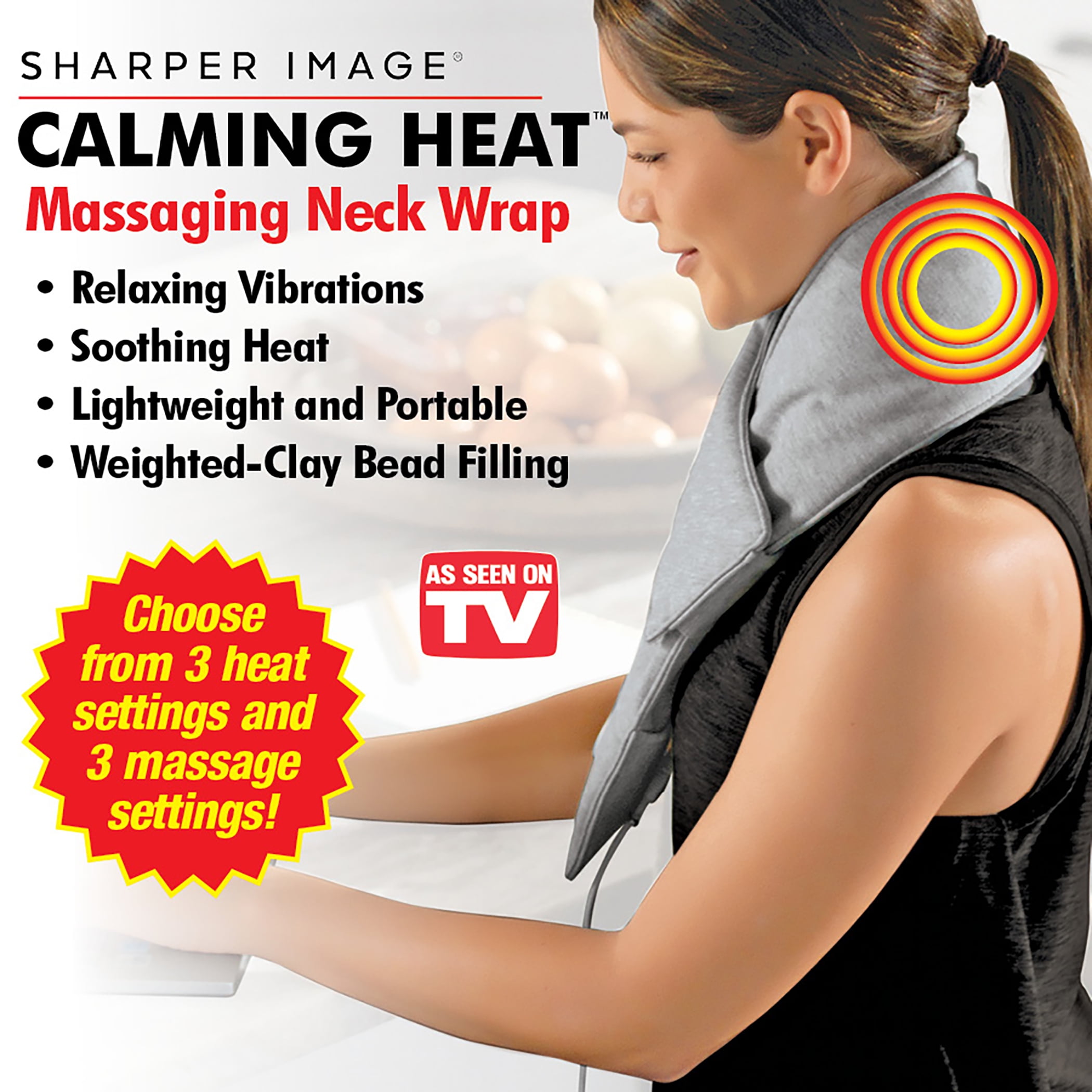 Collections Etc Lightweight Calming Heat Massaging Neck Wrap - Walmart.com