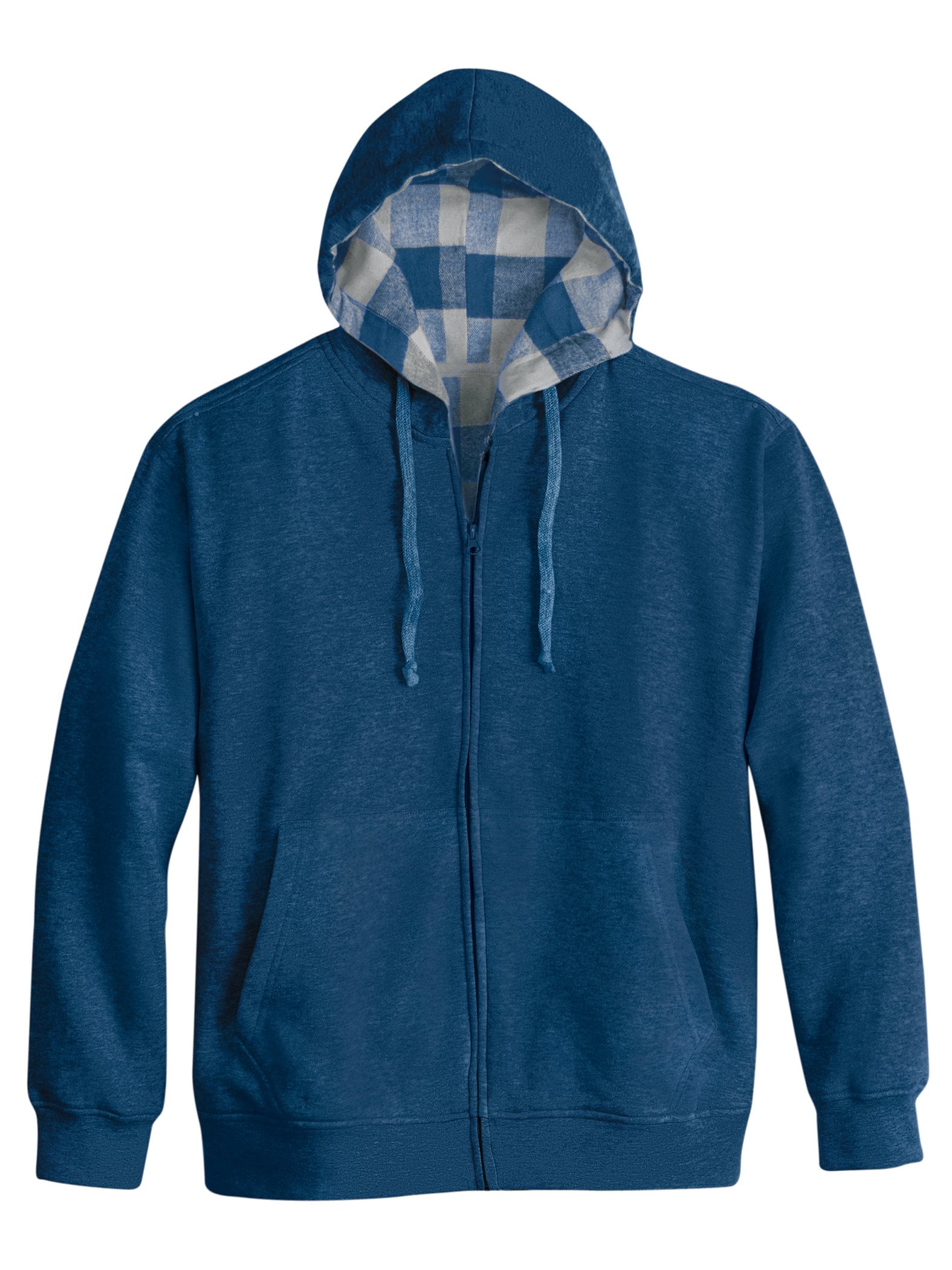 Collections Etc Men's Plaid Lined Knit Long Sleeve Hooded Jacket ...