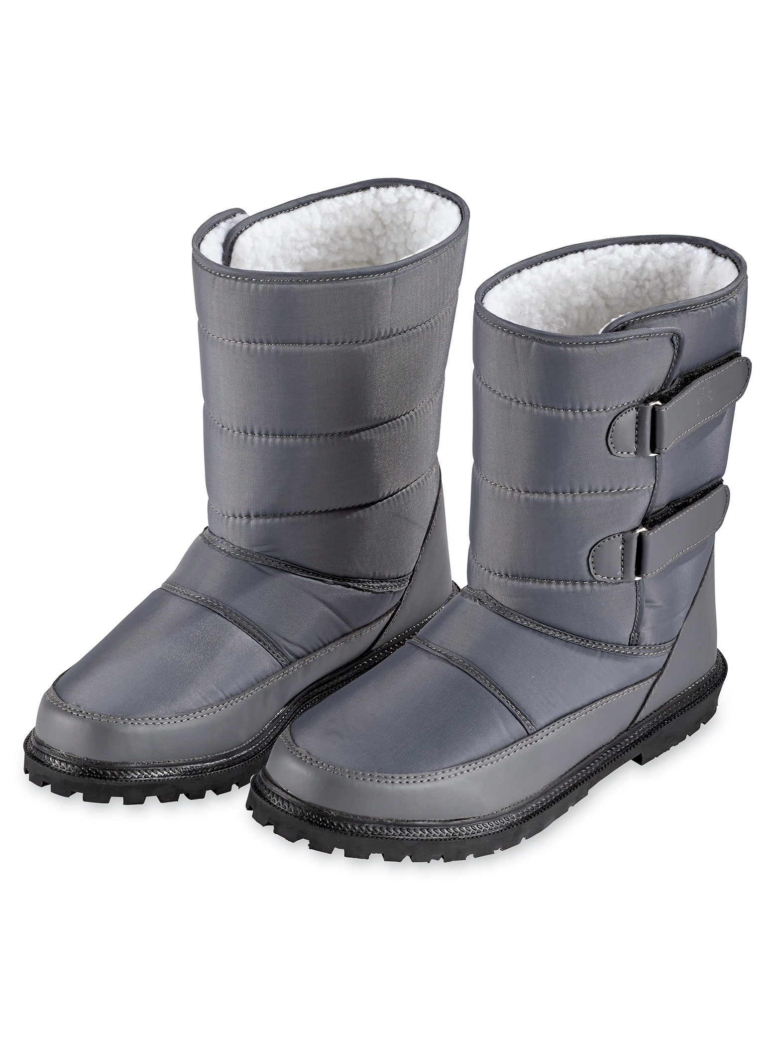 Collections Etc Mens Flip-out Ice Gripper Boots with Fleece Lining ...