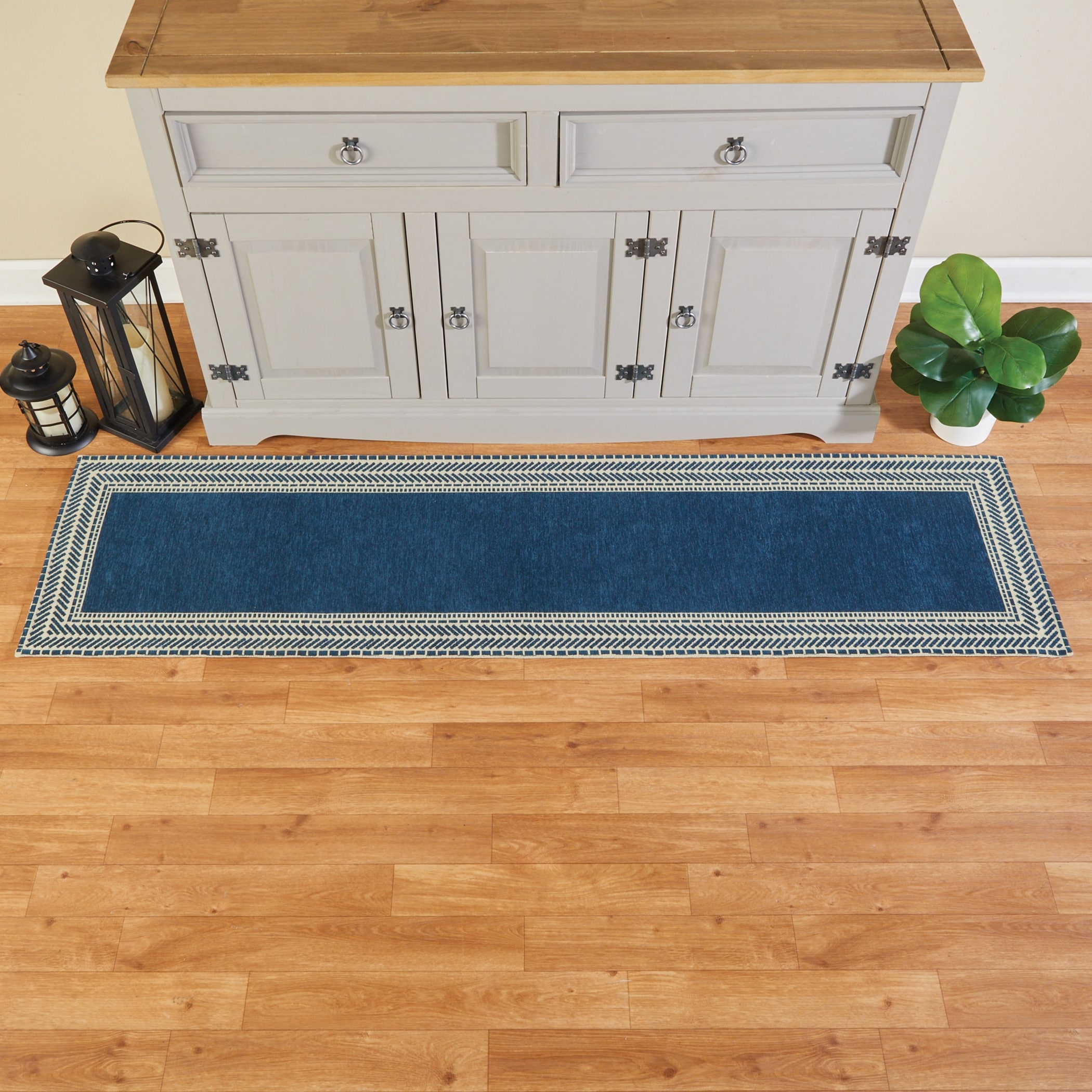 Collections Etc Modern Border Chenille Accent Rug - Walmart.com