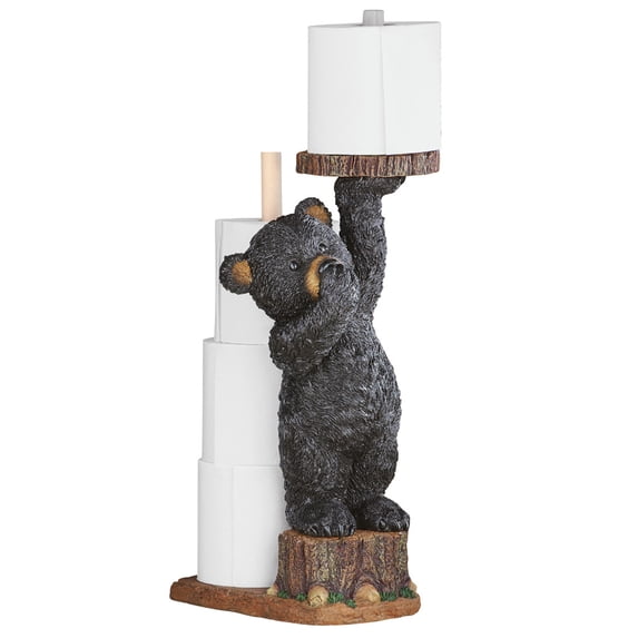 "Cabin Themed Northwoods Bear Cub Toilet Paper Holder, Holds 3 Spare ...