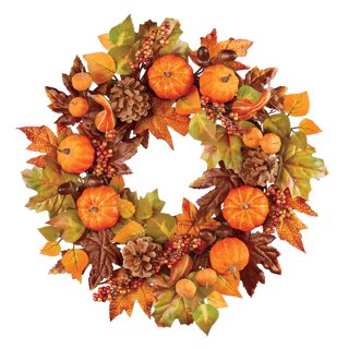 Fall Wreath for Front Door, Autumn Pumpkin Wreath Halloween Wreath ...