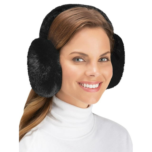 Collections Etc Plush Faux Fur Ear Muffs - Cozy Winter Essentials ...