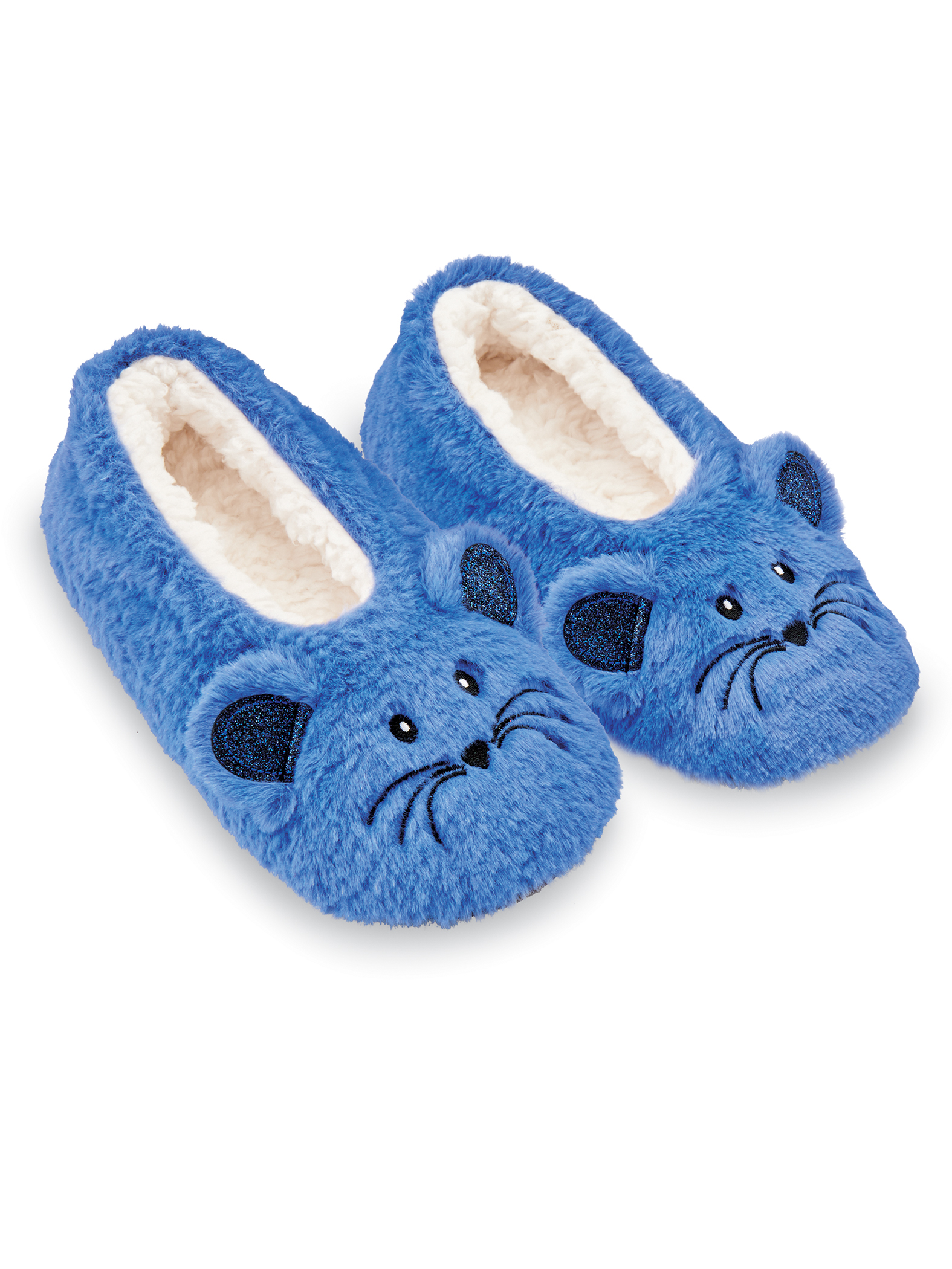 Collections Etc Plush Kitten Slippers with Skid-Resistant Soles ...