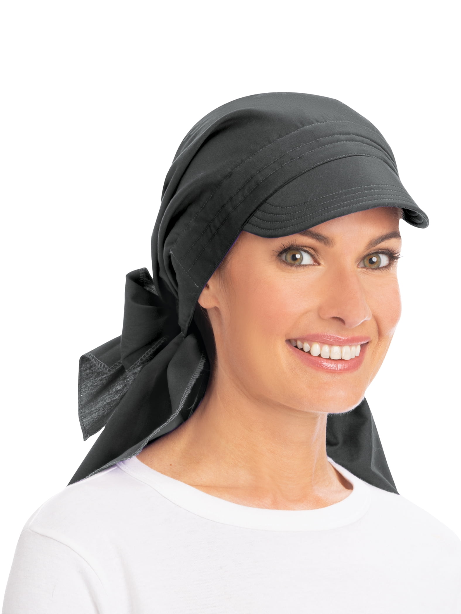 Collections Etc Pre-Tied Soft Cotton Brimmed Head Wrap - Walmart.com