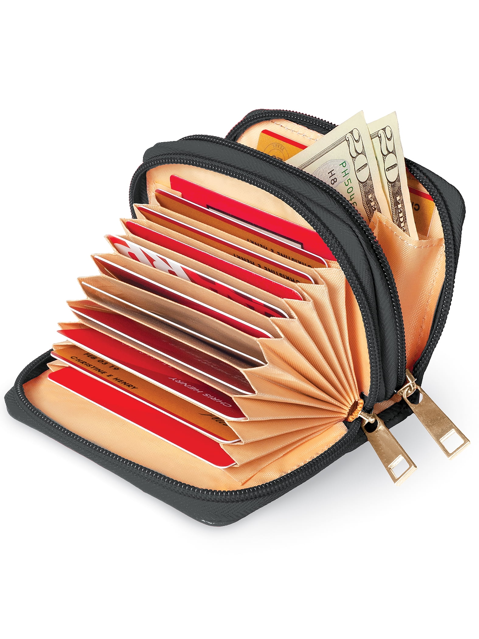 Collections Etc RFID Leather-look Accordion Credit Card Holder Wallet ...