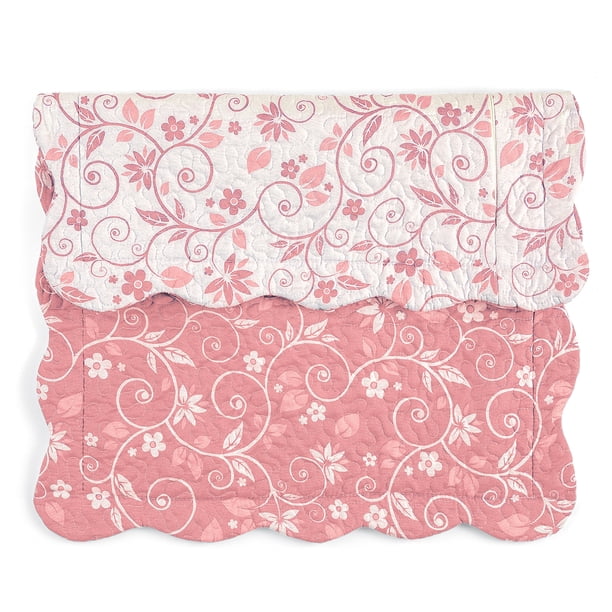 Collections Etc Reversible Floral Scroll Pillow Sham Rose Sham ...