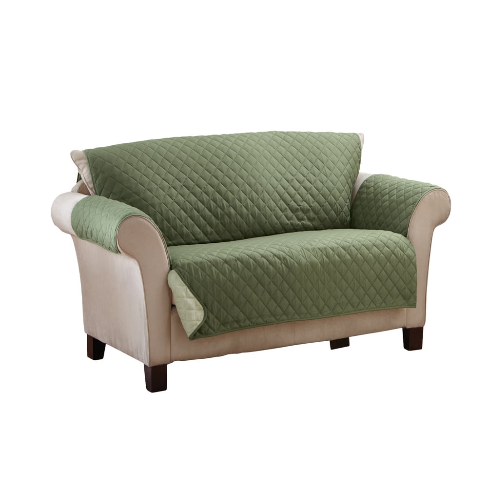 Collections Etc Reversible Quilted Furniture Protector Cover, Olive ...