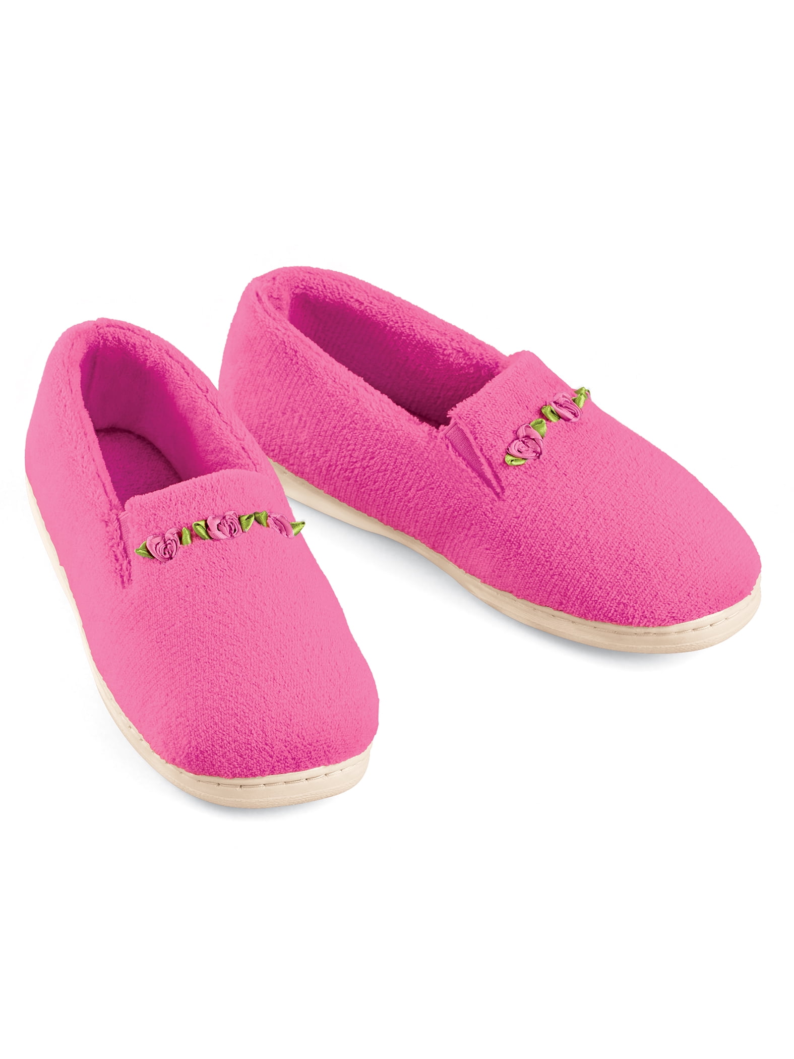 Collections Etc Rosette Plush Terry Cloth Padded Foot Bed Skid ...