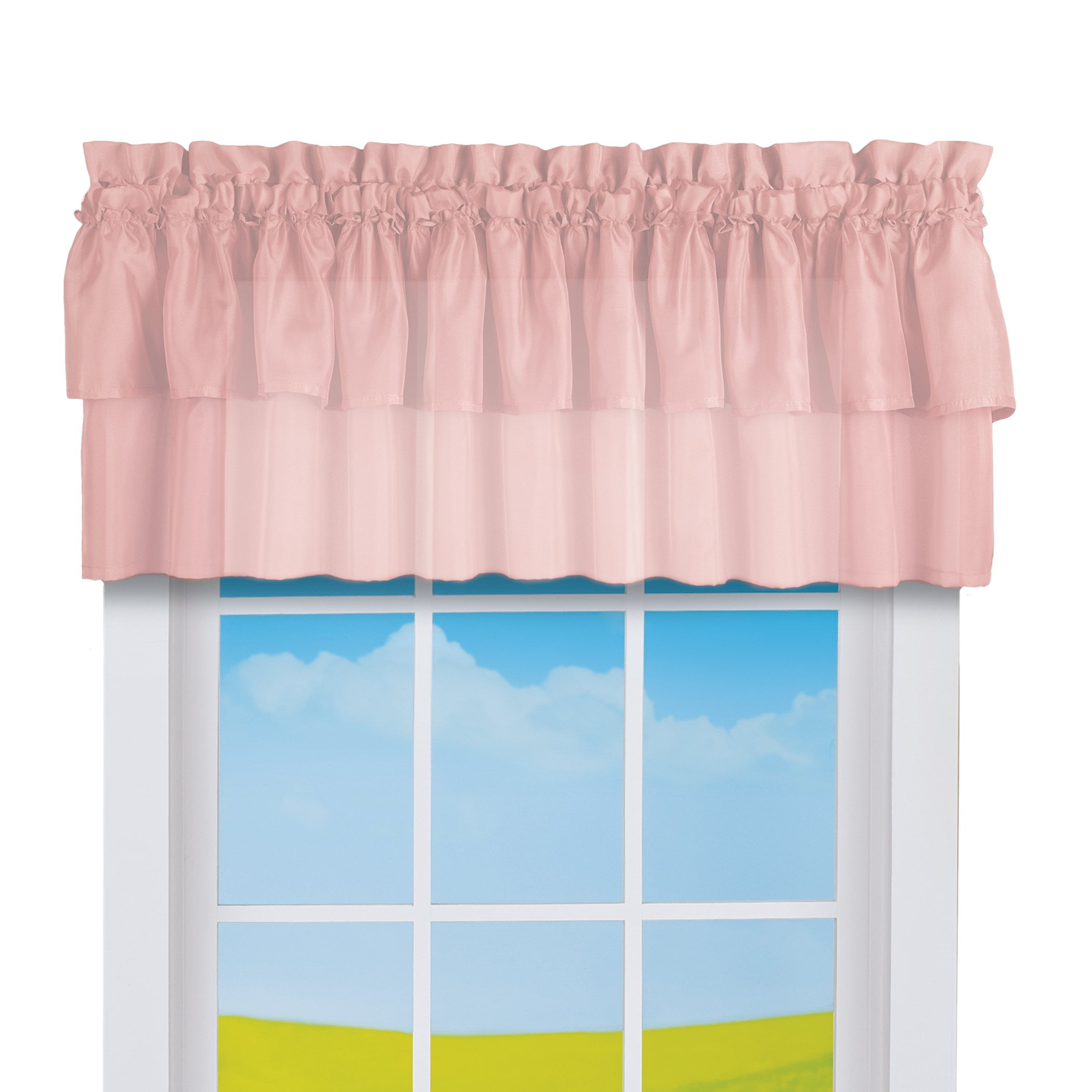Collections Etc Semi-Sheer Tiered Rod Pocket Window Valance - Walmart.com