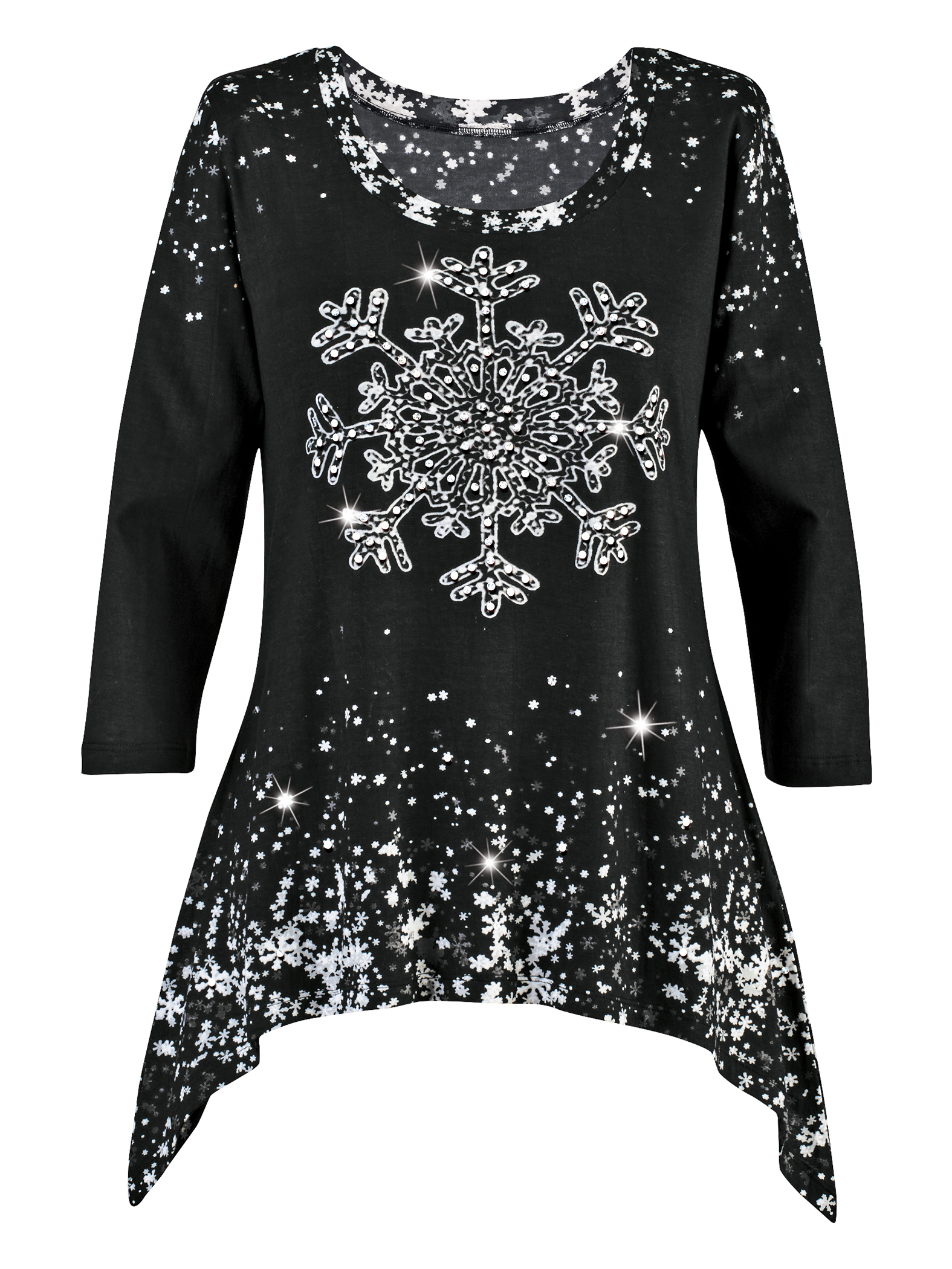 Collections Etc Sequin Detailed Snow Night Tunic - Walmart.com
