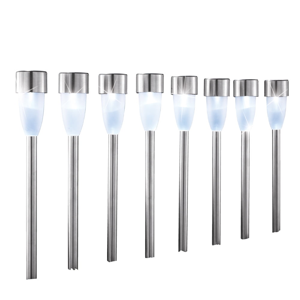 Collections Etc Solar Light Pathway Stakes - Set of 8 Multi Color ...