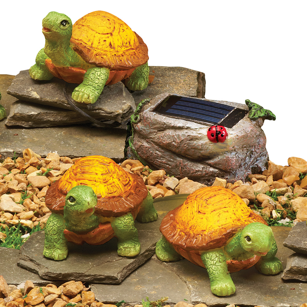 Collections Etc Solar Turtles Garden Figurine - Set of 3 - Walmart.com