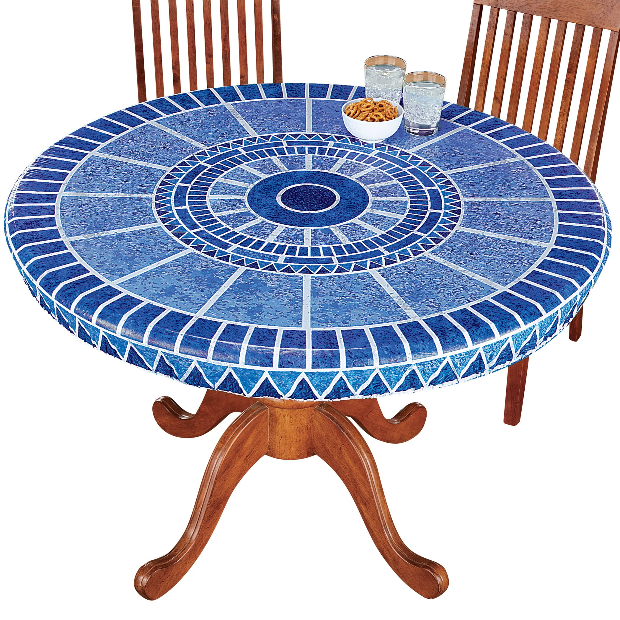 Collections Etc Stretch-to-Fit Mosaic Design Table Covers - Walmart.com
