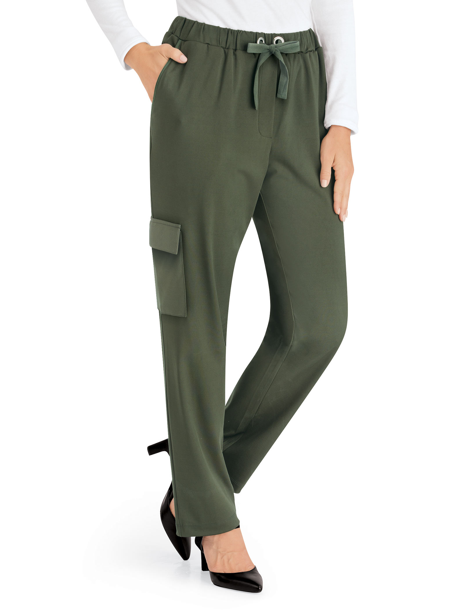 Collections Etc Stylish Cargo & Grommet Detail Flattering Pants ...