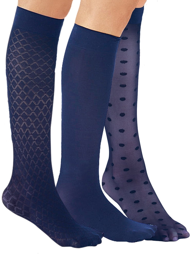 Collections Etc Stylish & Comfortable 15-20mmHg Compression Knee High ...