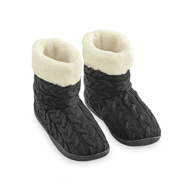 Collections Etc Stylish Soft Winter Cable Knit Design Non-Slip Boot ...