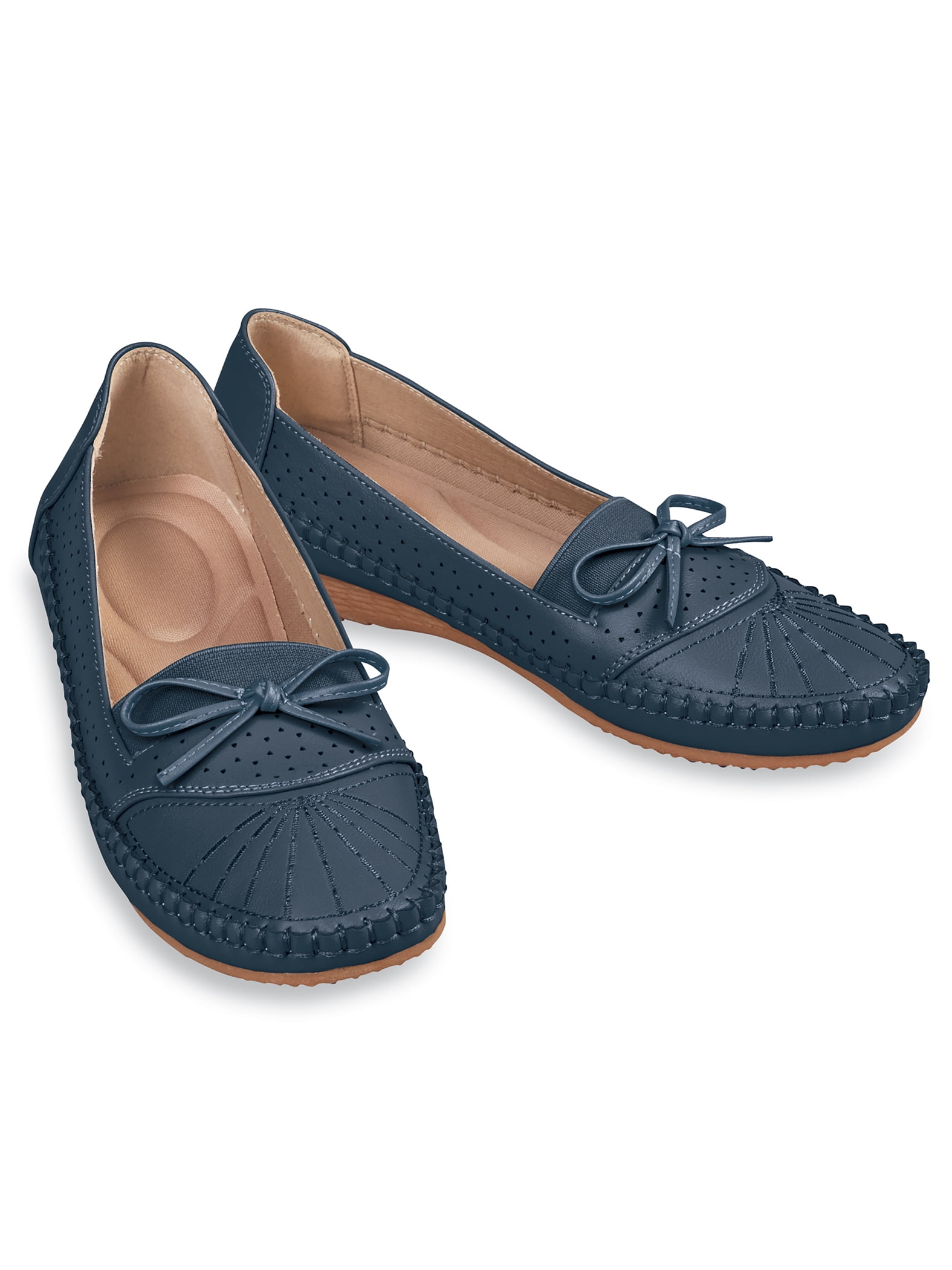 Collections Etc Stylish Stretch Panel Decorated Shoes with Built-In ...