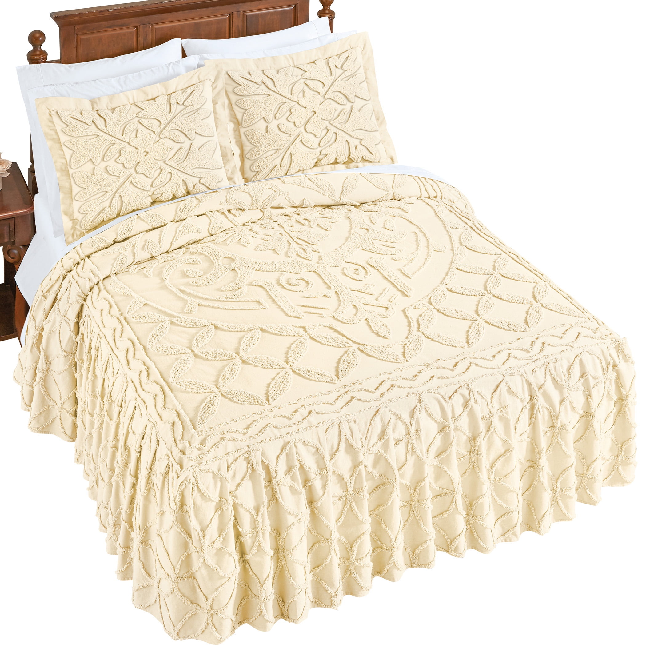 Collections Etc Textured Royal Medallion Chenille Bedspread - Walmart.com