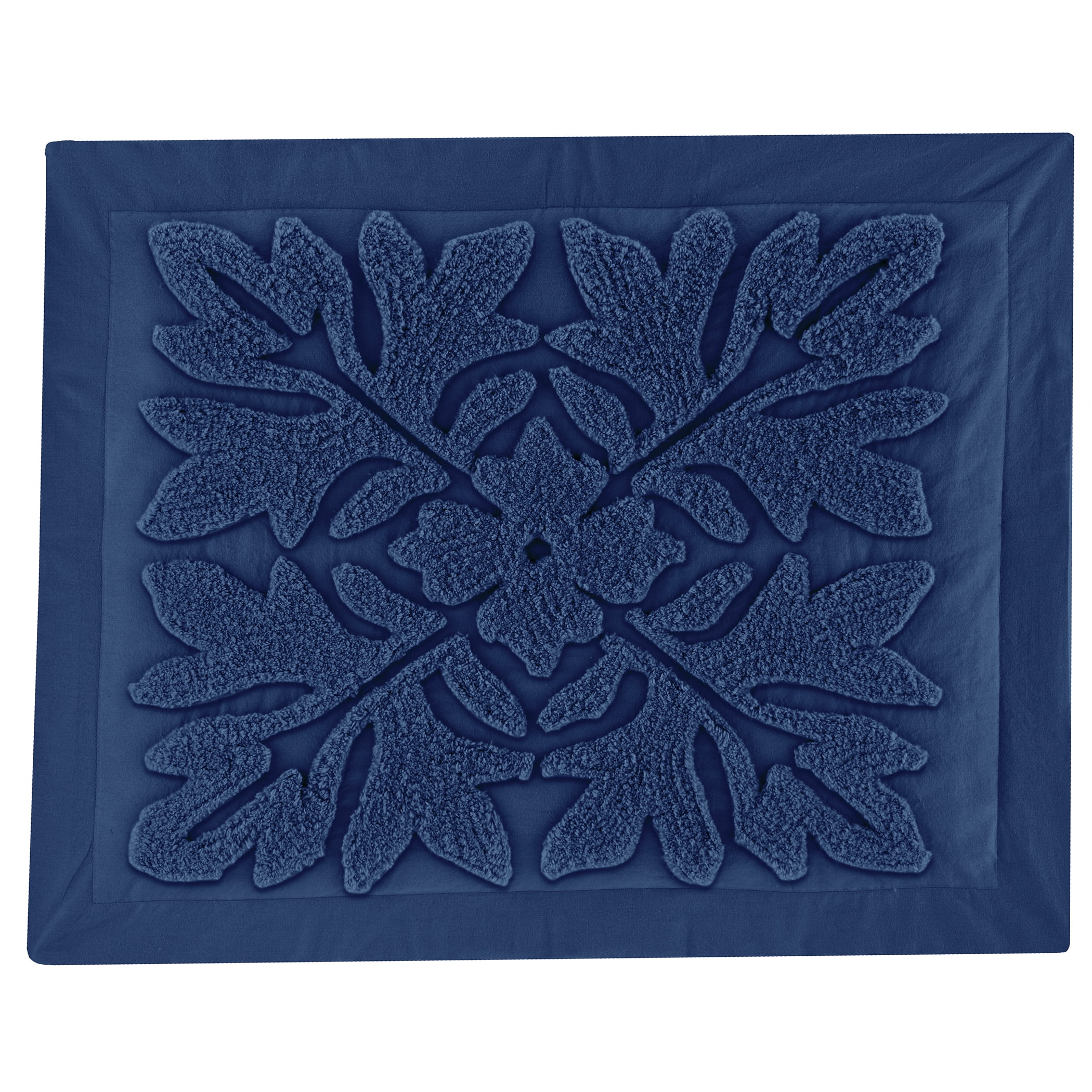 Collections Etc Textured Royal Medallion Chenille Pillow Sham Midnight Blue Sham - Walmart.com