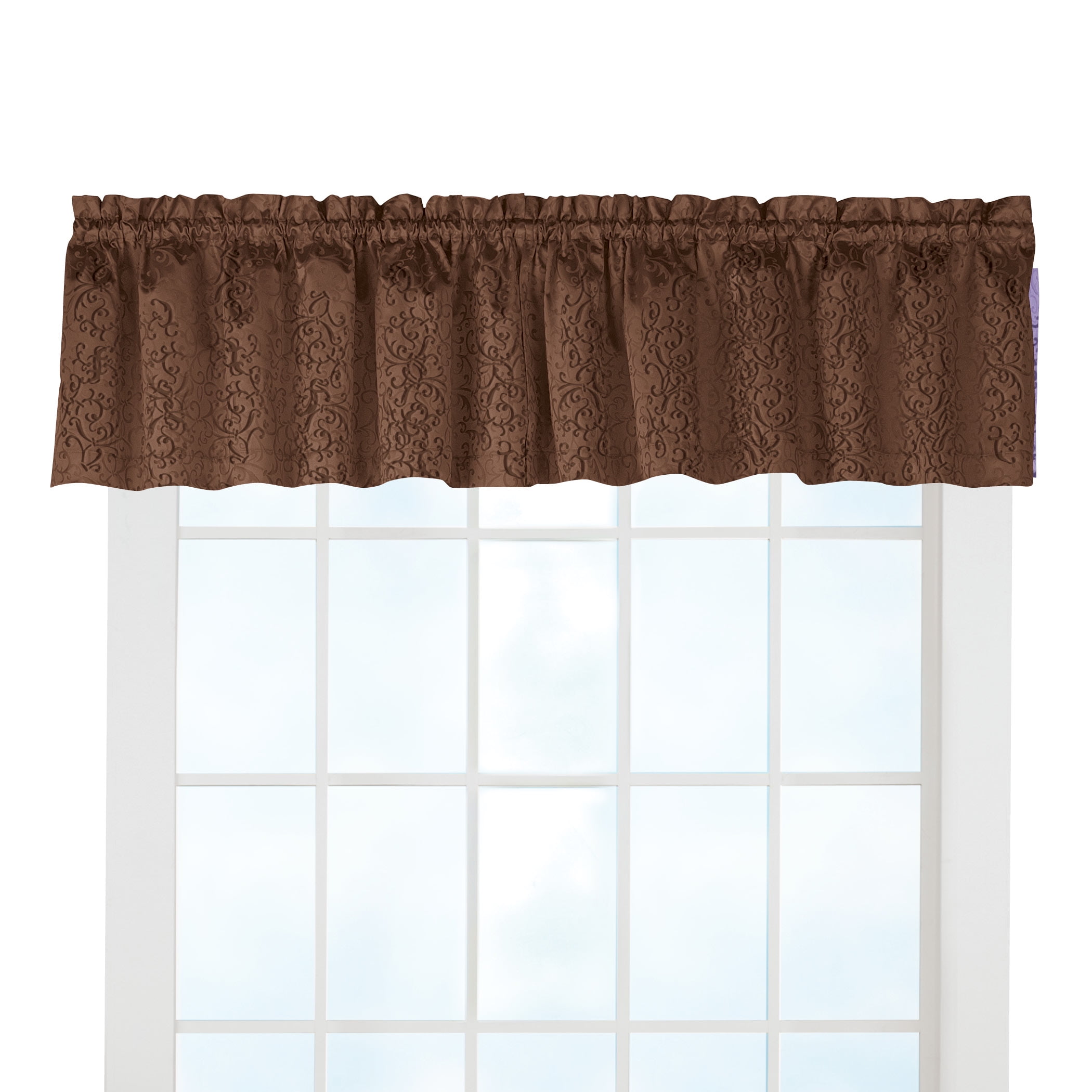 Collections Etc Thermal-Backed Scroll Insulated Window Valance Blocks ...