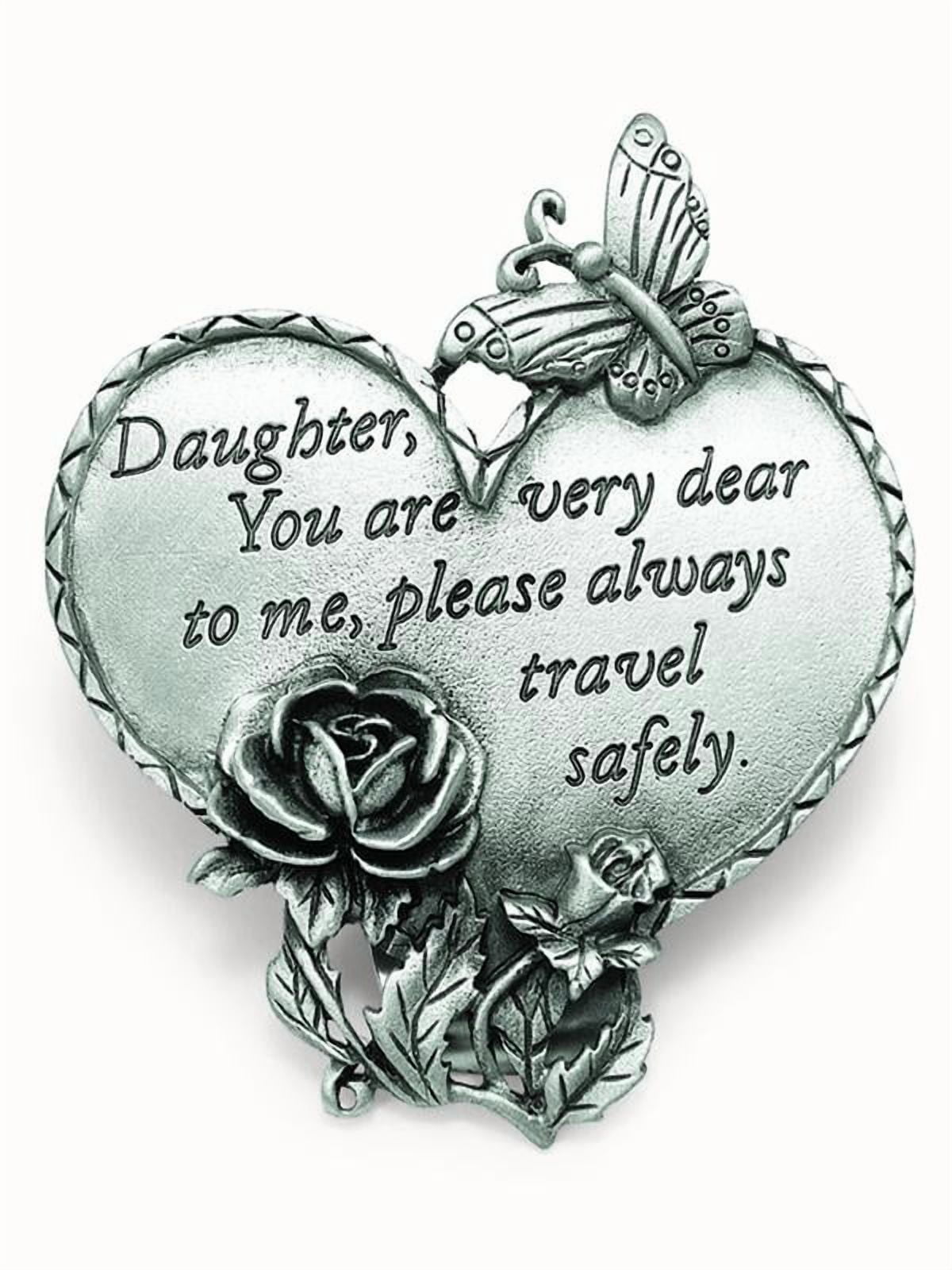 Collections Etc Travel Safely Pewter Heart Visor Clip in Multiple ...