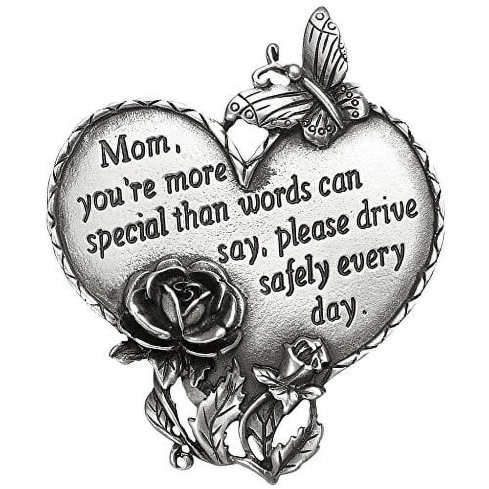 Collections Etc Travel Safely Pewter Heart Visor Clip in Multiple ...