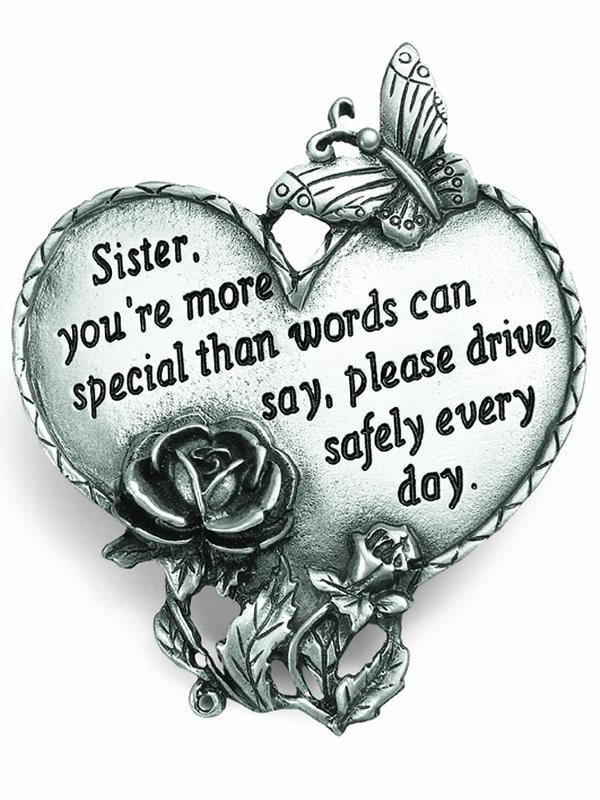 Collections Etc Travel Safely Pewter Heart Visor Clip in Multiple ...