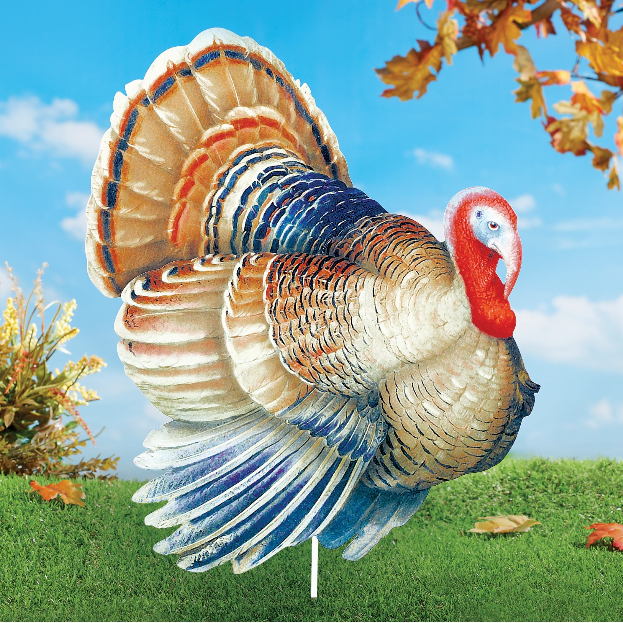 Collections Etc Turkey Metal Garden Stake Thanksgiving Decor - 17.600 x ...