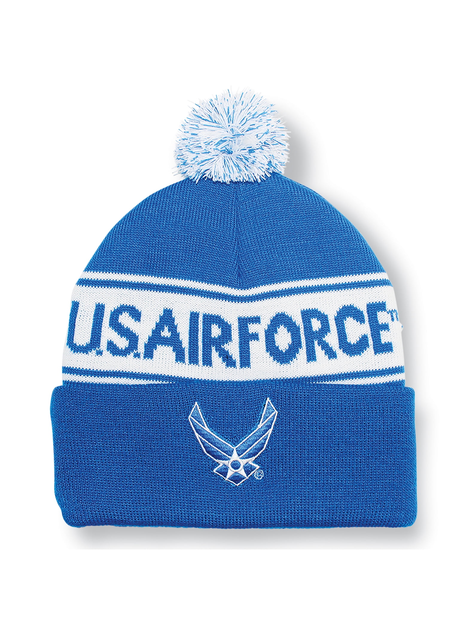 Collections Etc U.S. Military Branch Pom Pom Style Cuffed Beanie Hat ...
