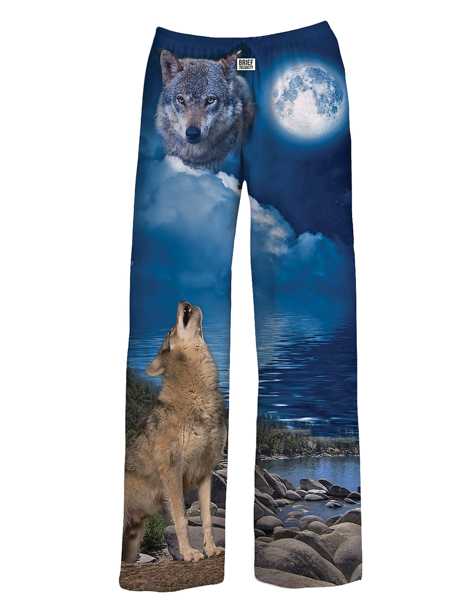 Collections Etc Unisex Howling Wolf Relaxed Fit Drawstring Lounge Pants ...
