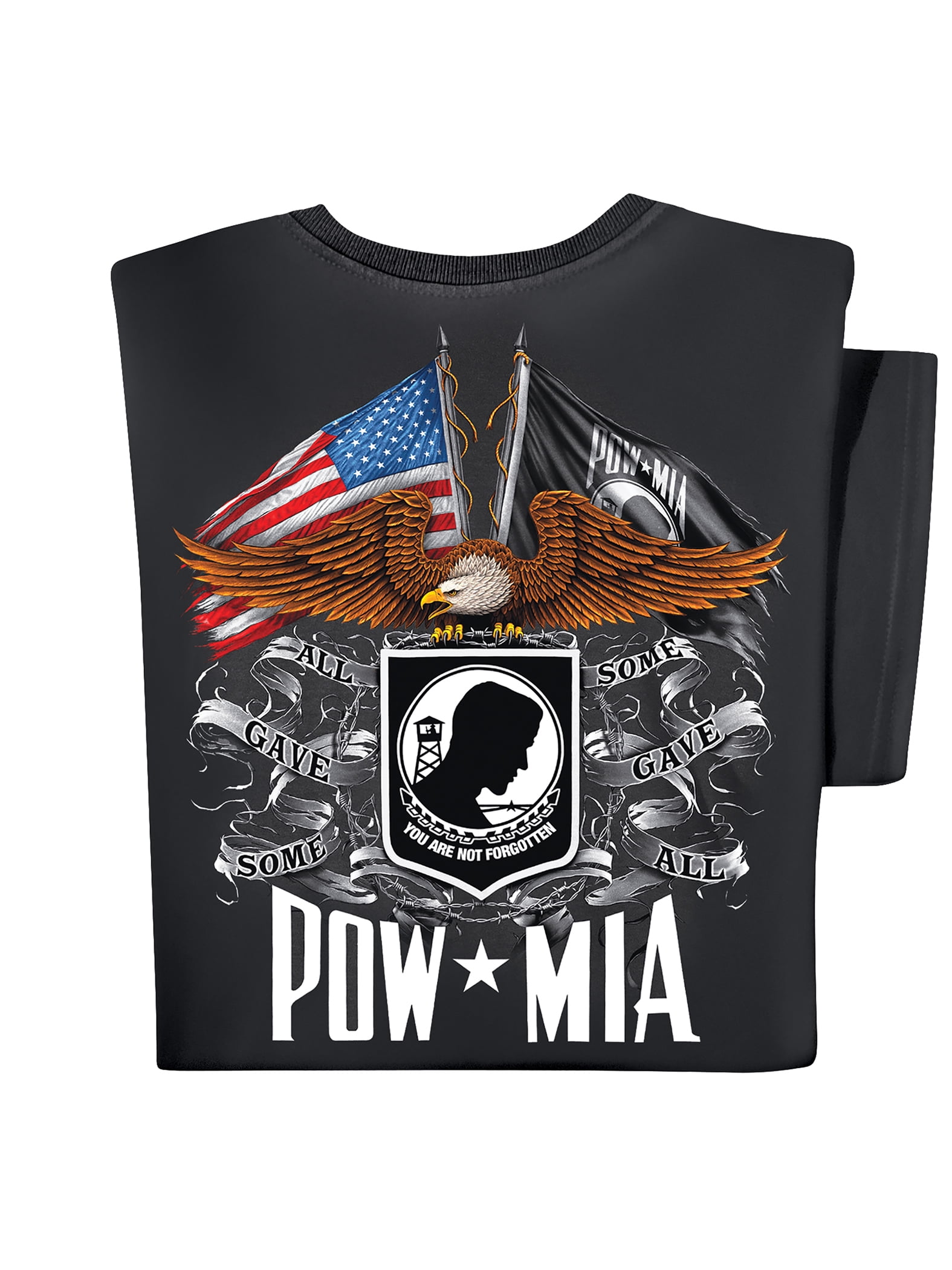 Collections Etc Unisex POW MIA Short Sleeve Graphic Tee Black Medium ...